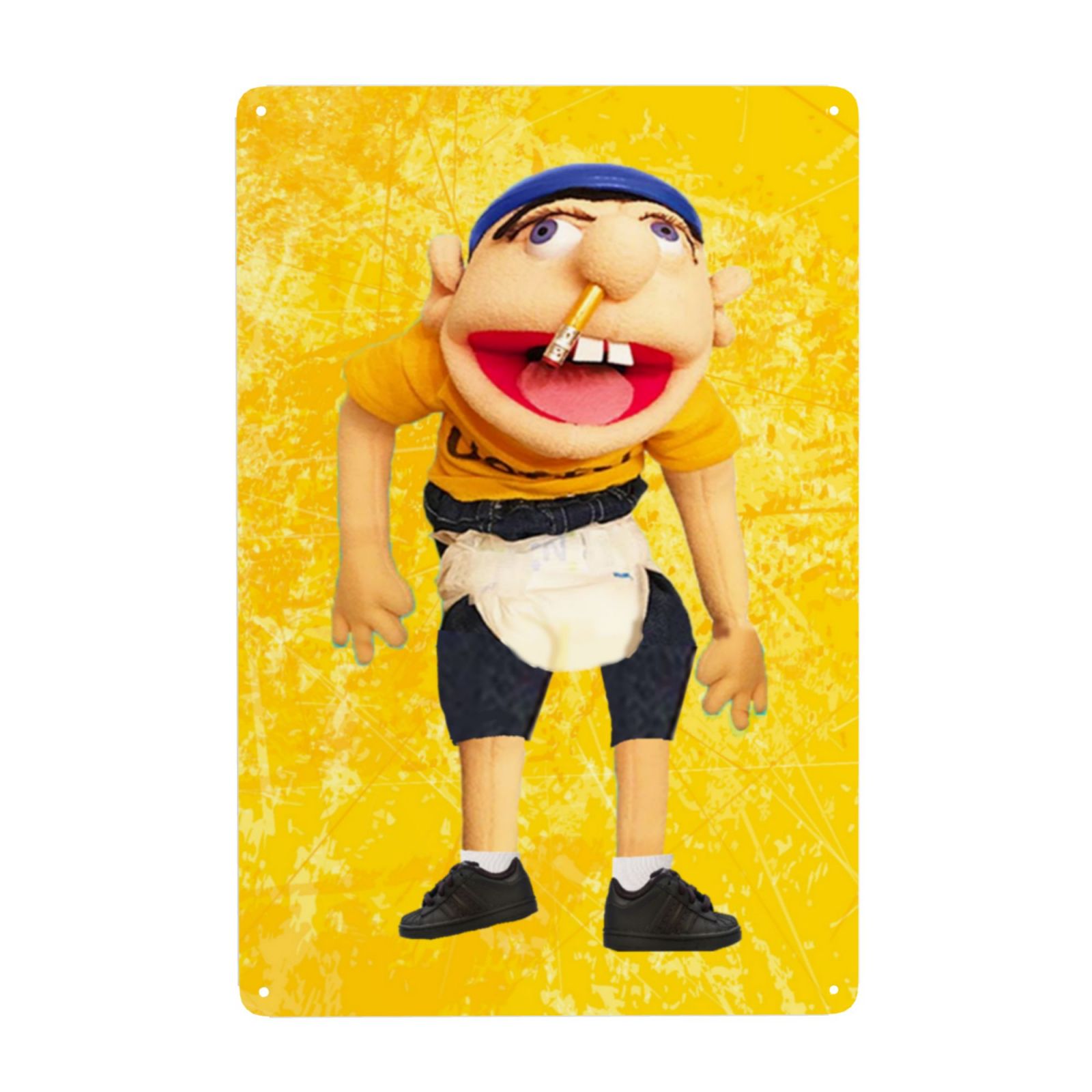 Jeffy Puppet Metal Tin Sign Decoration Wall Art Gift For Indoor And ...
