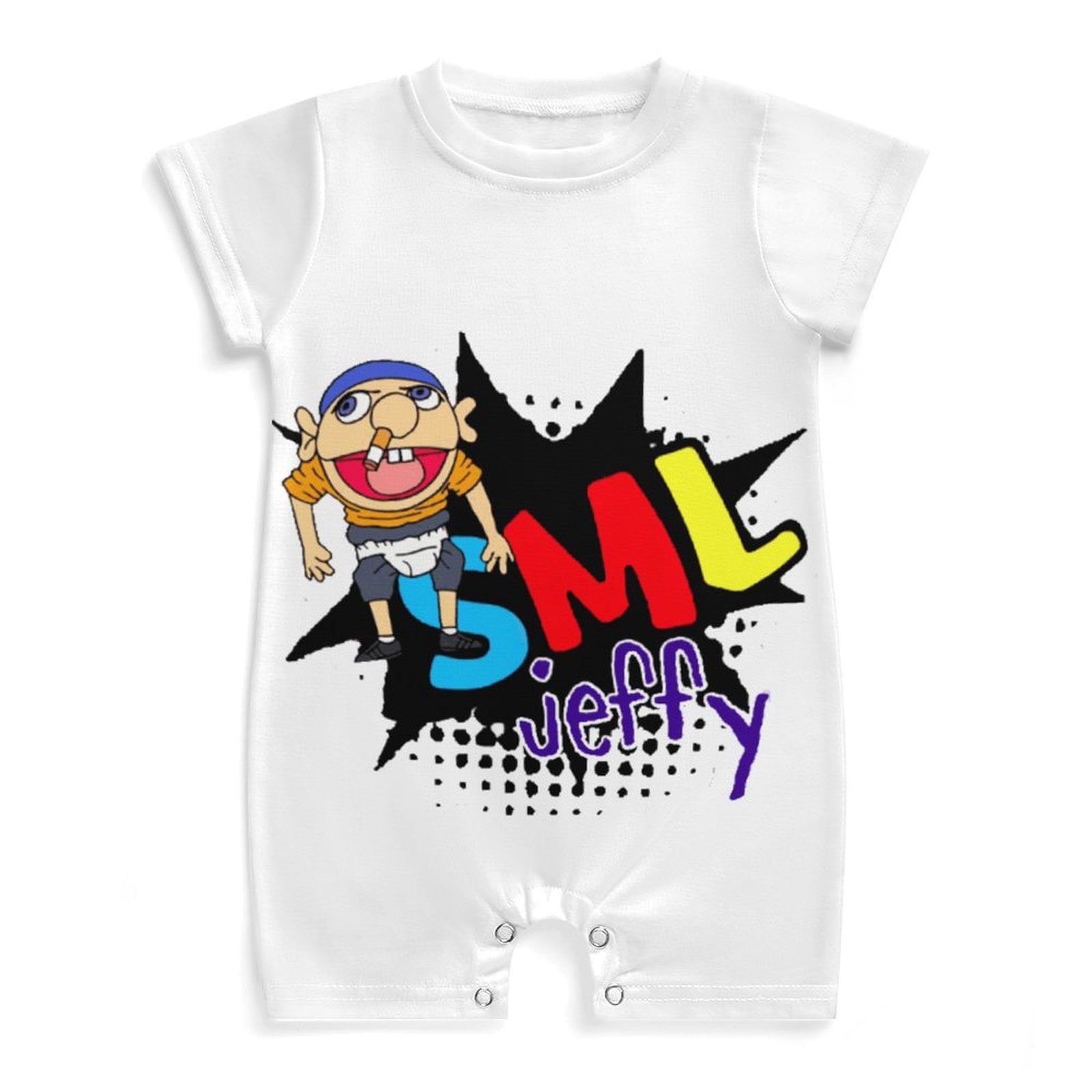Jeffy Puppet SML Baby One-Piece Rompers Short Sleeve Bodysuits Jumpsuit ...