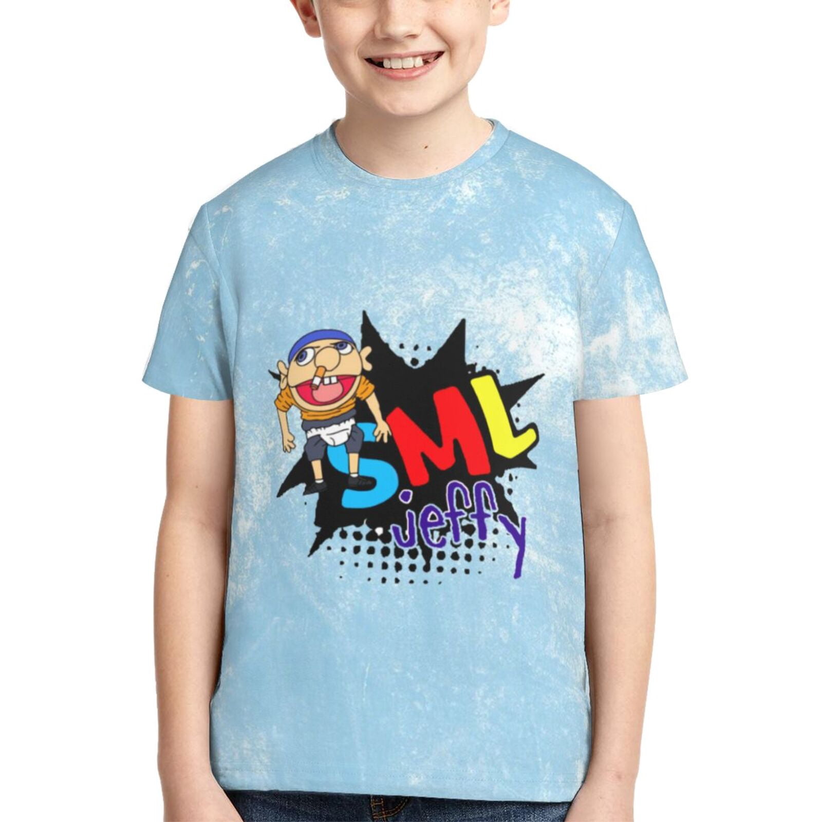 Jeffy Puppet SML Teen T Shirts Unisex Crewneck Short Sleeve T-Shirt ...