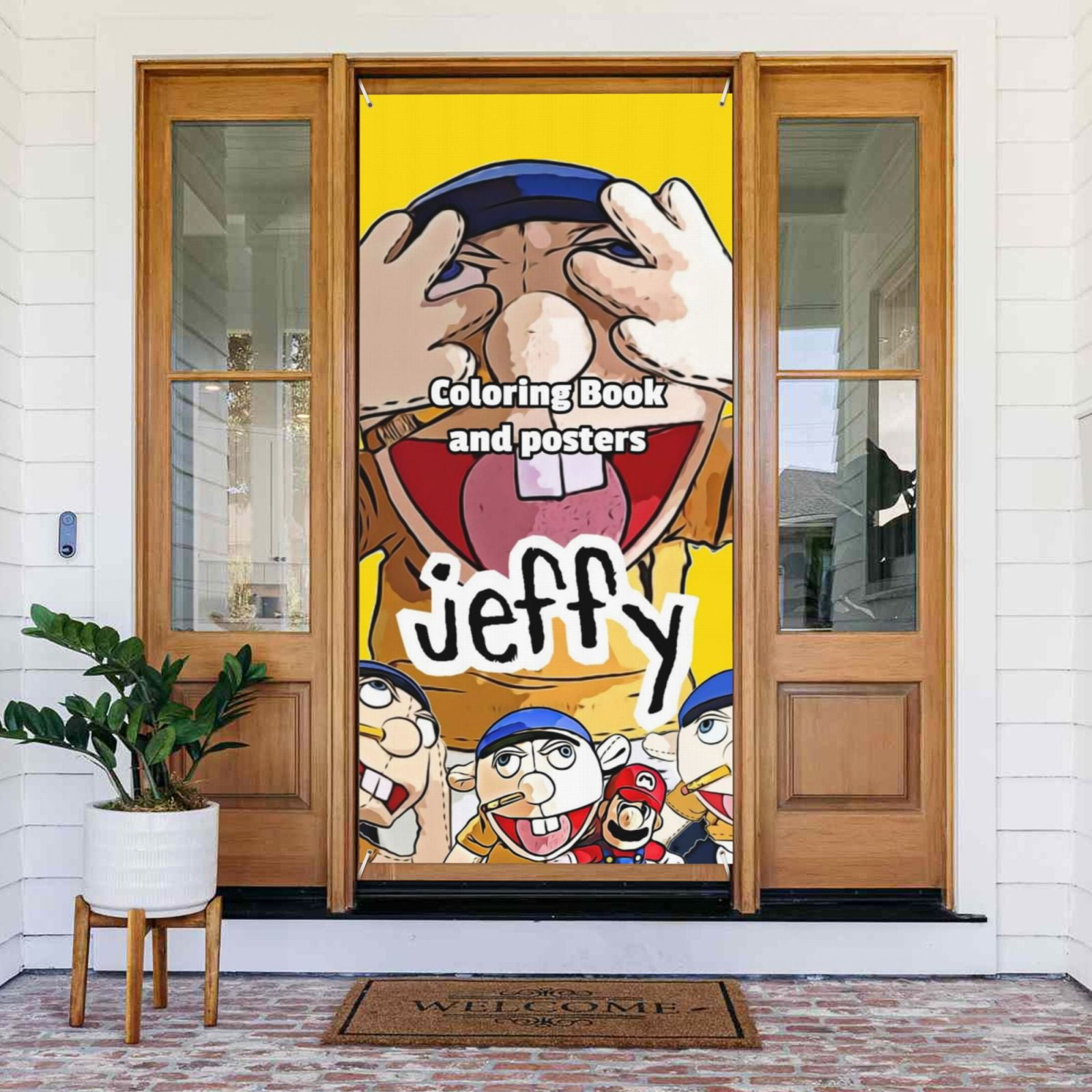 Jeffy Puppet Toy Door Cover Decorated Banner Tapestry Home Decoration ...
