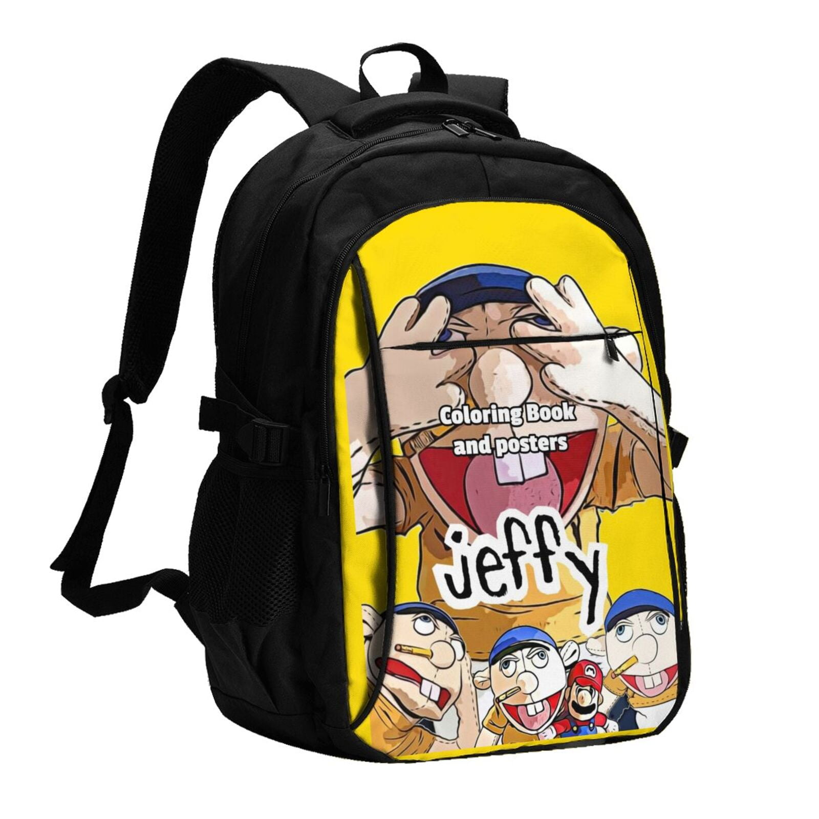 Jeffy Puppet Toy Unisex Backpack USB Daypack Large Capacity School Bag ...