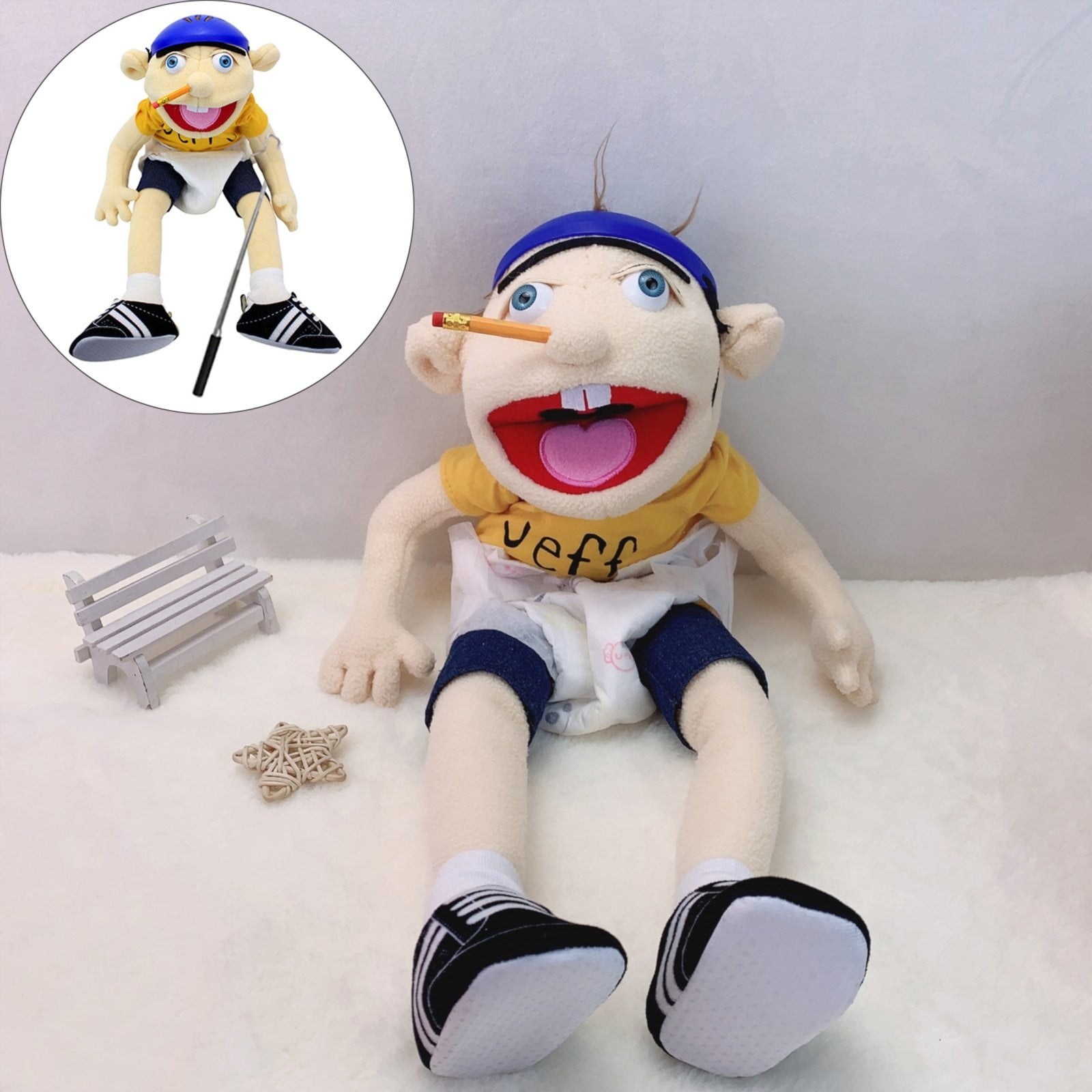 Jeffy Puppets 23.5 Inch Hand Puppet Soft Plush Toy Hand Puppet Jeffy ...