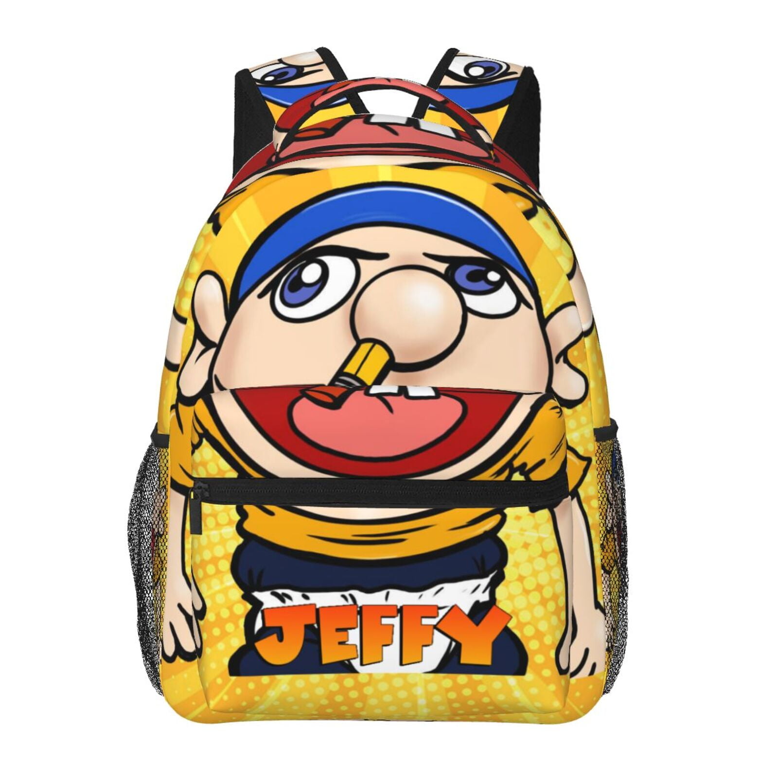 Jeffy Symbol Adjustable Laptop Backpack School Student Book Bag Satchel ...