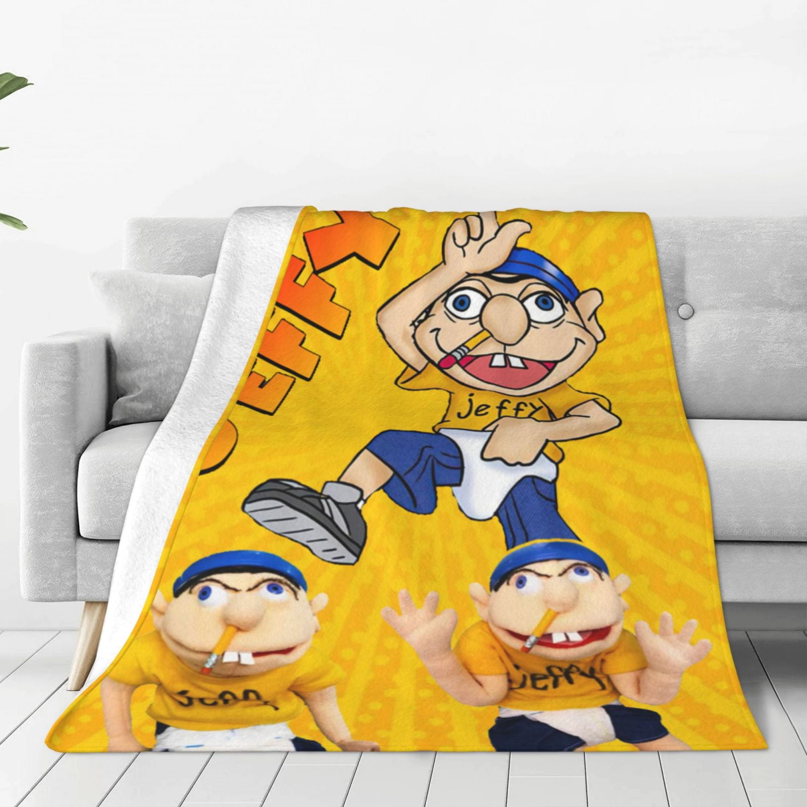 Jeffy Symbol Flannel Blanket Cozy Ultra-Soft Micro Fleece Throw Blanket ...