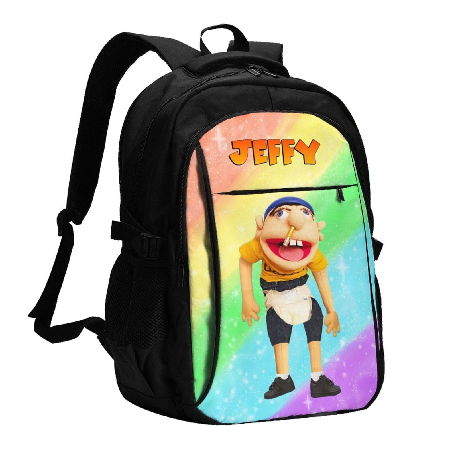 Jeffy Symbol Unisex Backpack USB Daypack Large Capacity School Bag ...