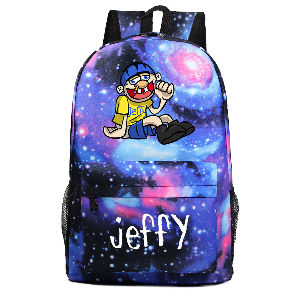 Jeffy Theme Waterproof Backpack with Double Side Mesh Pockets for 15 ...