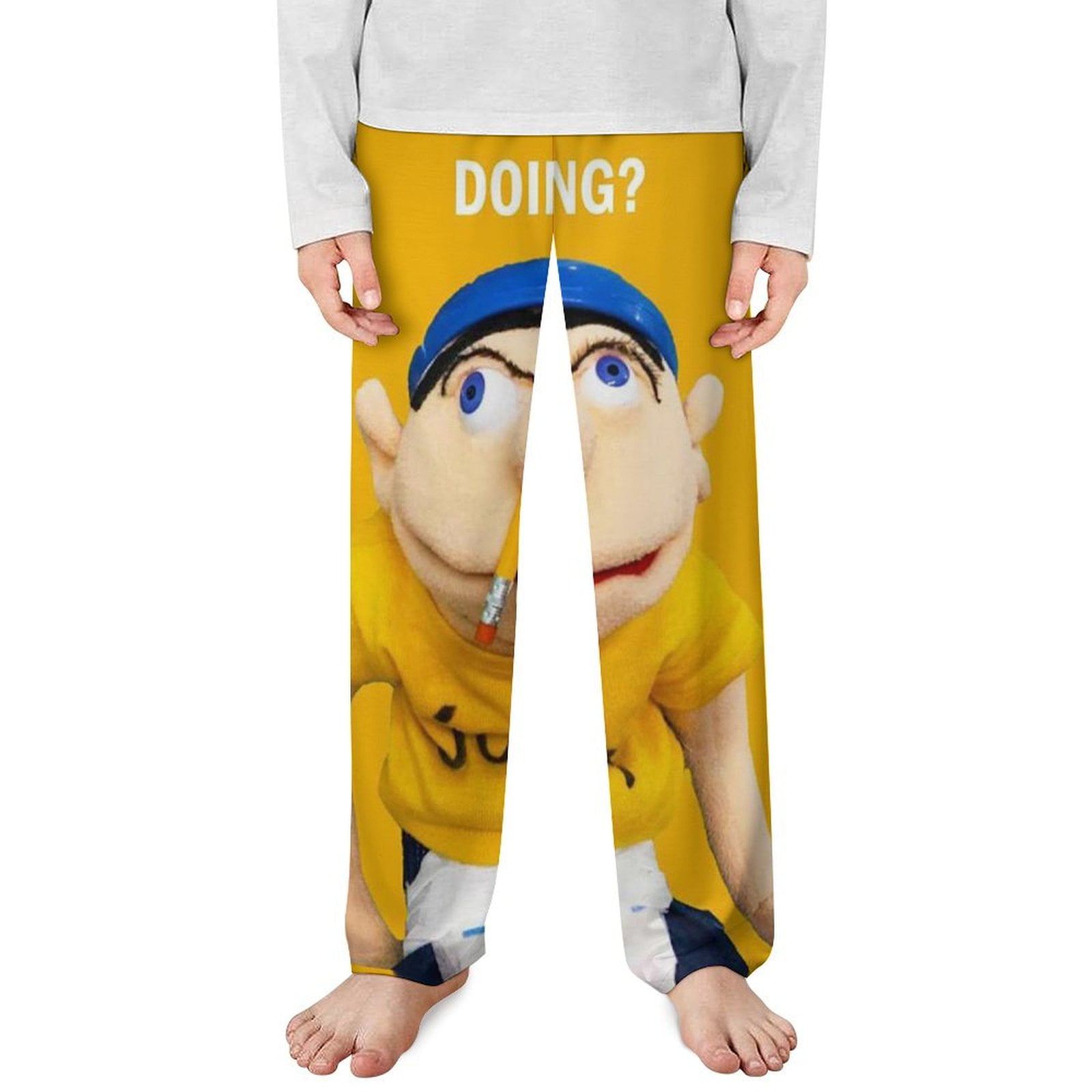 Jeffy What Doing Comfy Pajamas For Kids Cozy Lounge Straight Leg Home ...
