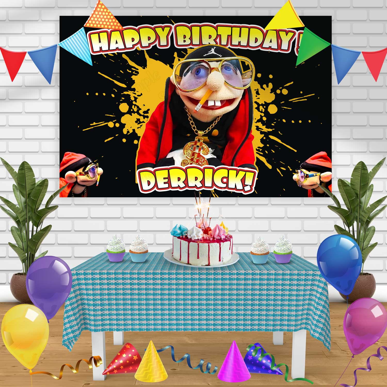 Jeffy sml the rapper Birthday Banner Personalized Party Backdrop ...