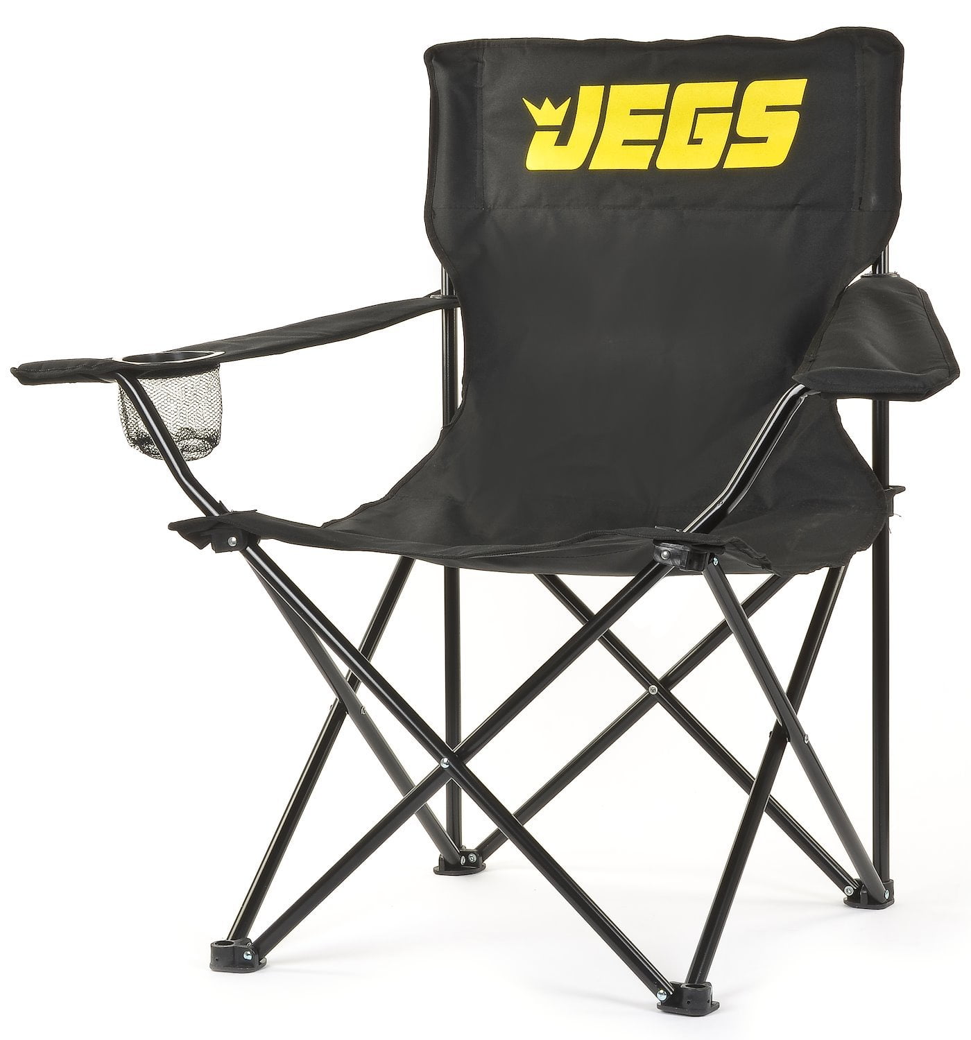 Jegs Mesh Indoor/Outdoor Cup Holder and Powder Coated Folding Chair ...