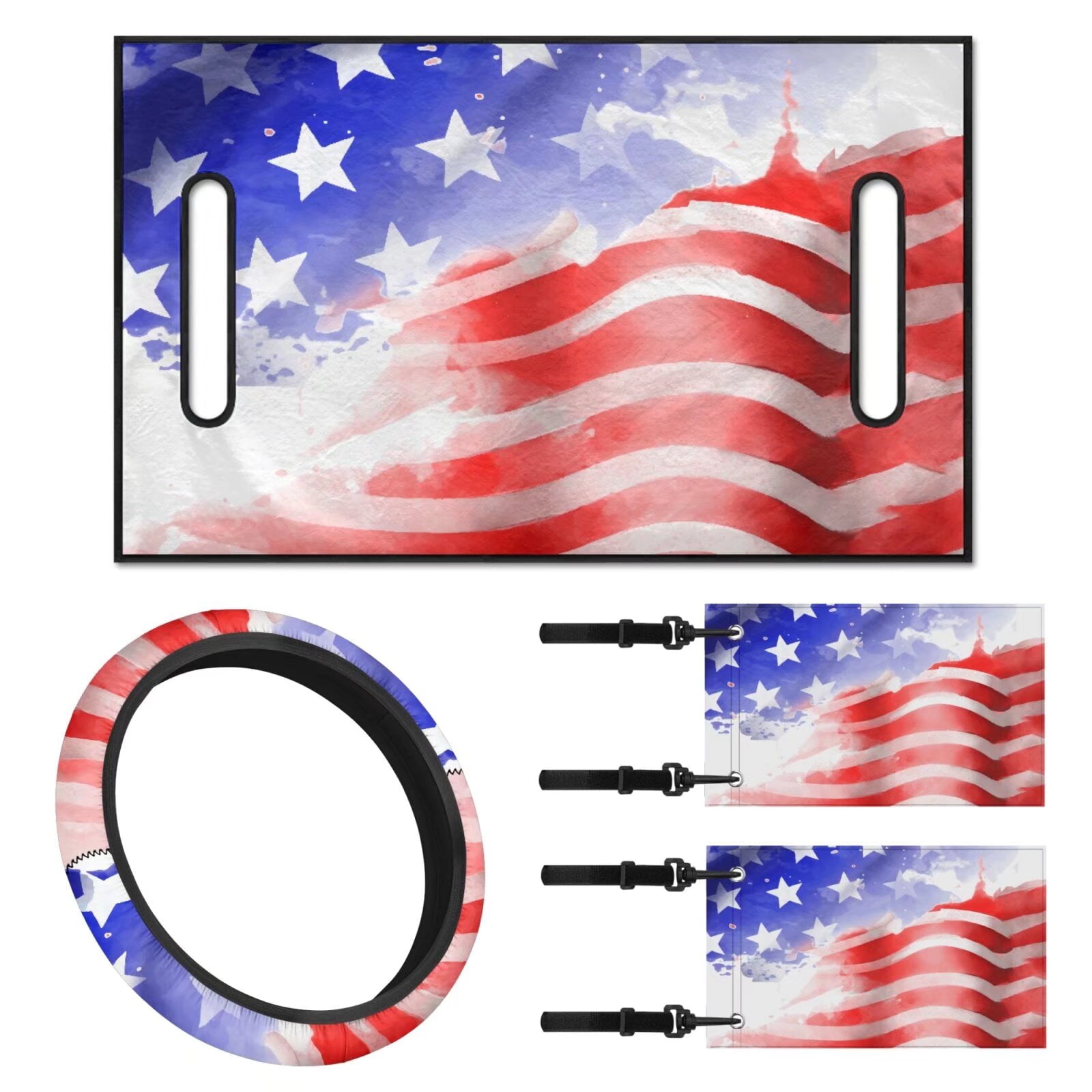 Jeiento 4 PCS Golf Cart Seat Cover with Steering Wheel Cover and Golf ...