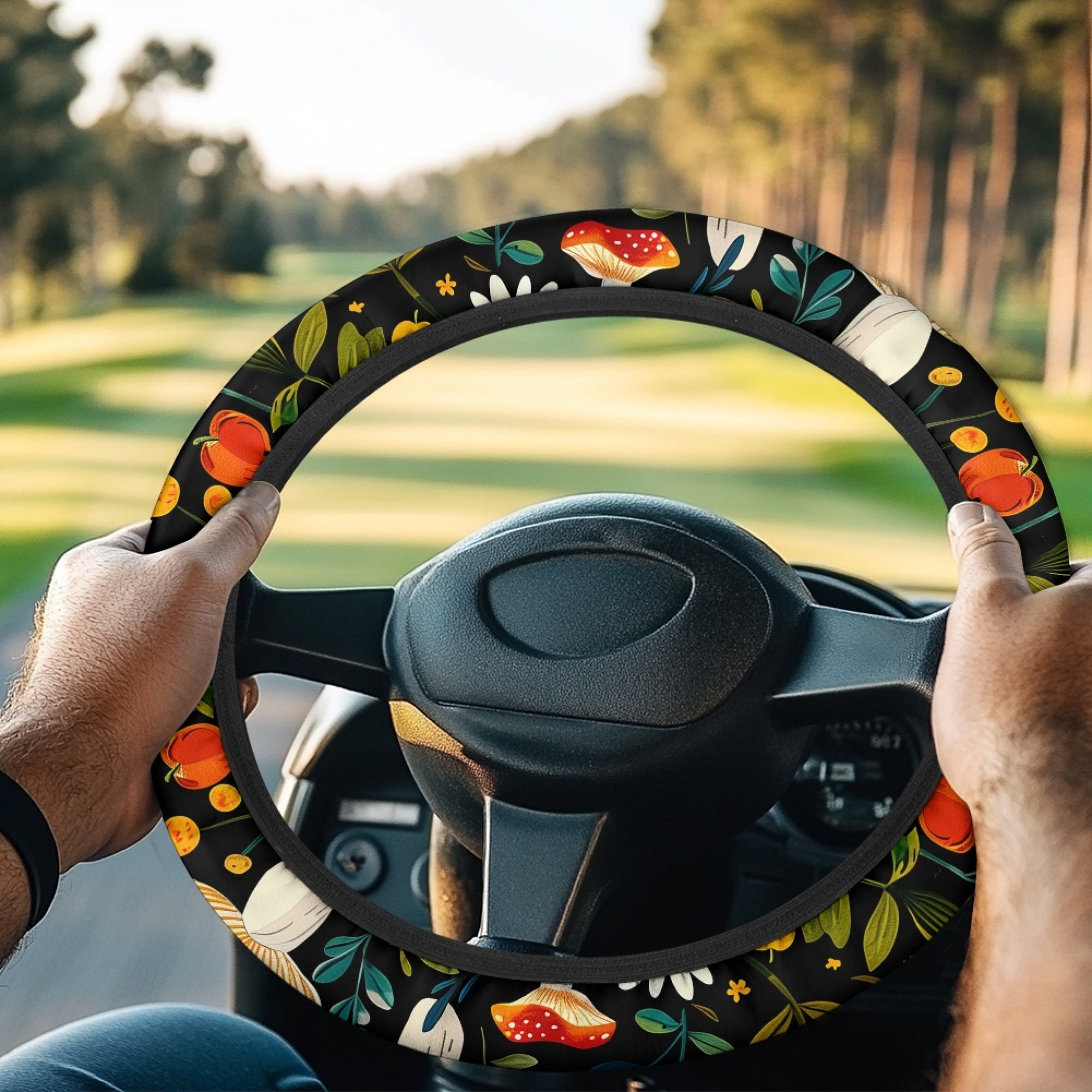 Jeiento Aesthetic Mushroom Golf Cart Steering Wheel Cover Auto Golf ...