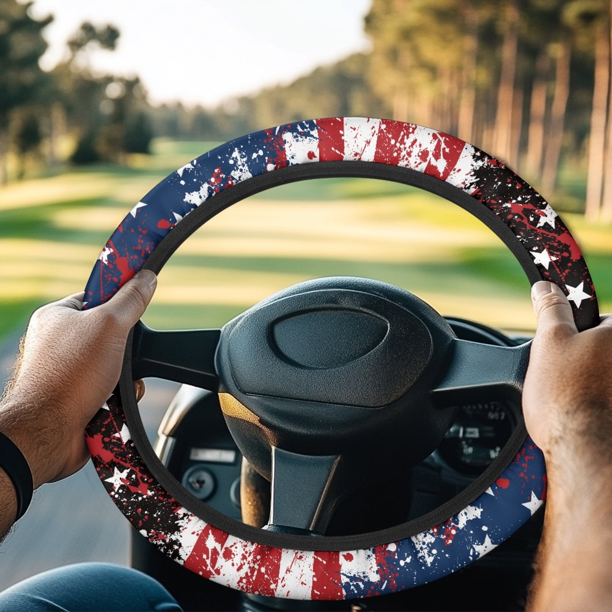 Jeiento American Flag Golf Cart Steering Wheel Cover 13 Inch - 14 Inch ...