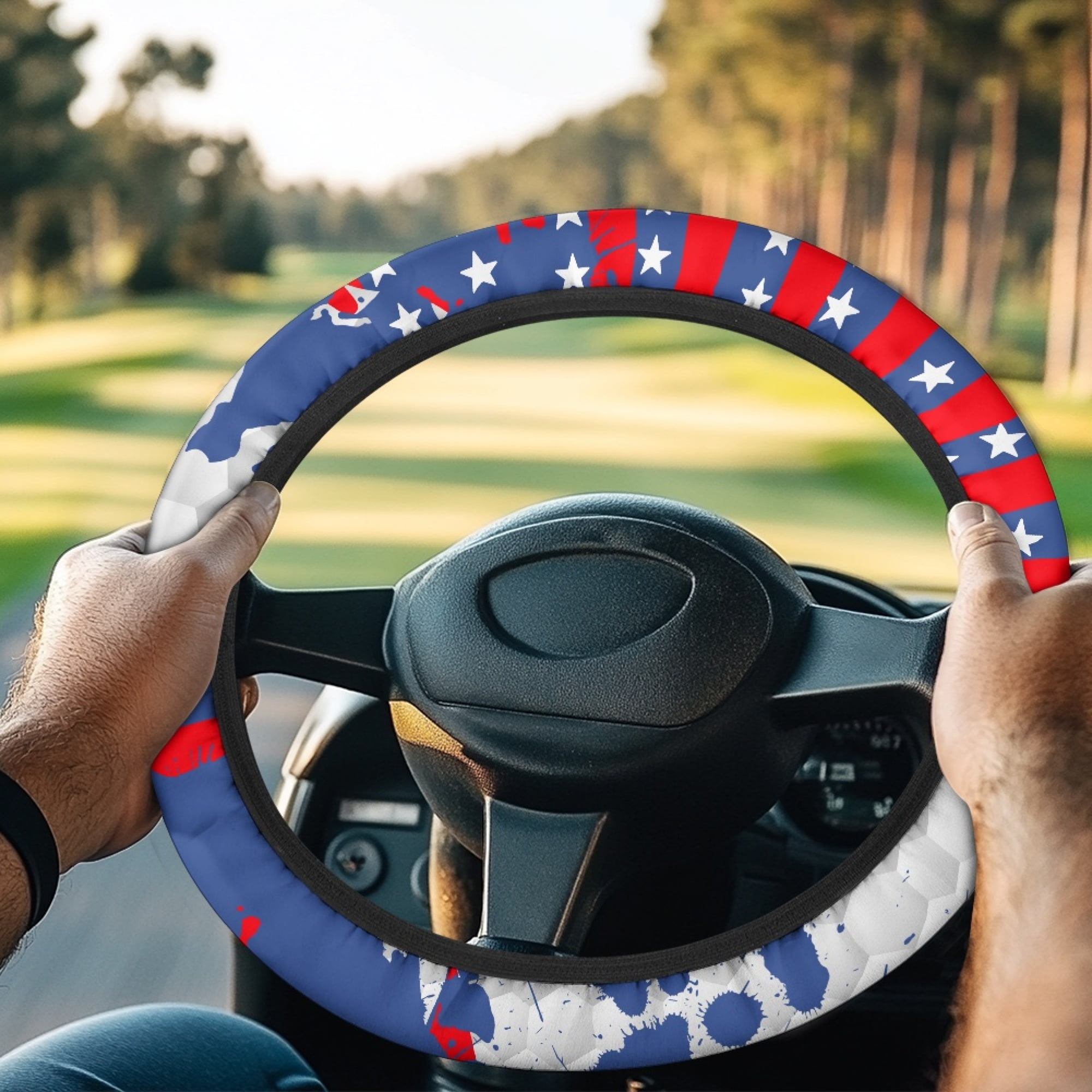 Jeiento American Flag Golf Cart Steering Wheel Covers Non-Slip Cart ...