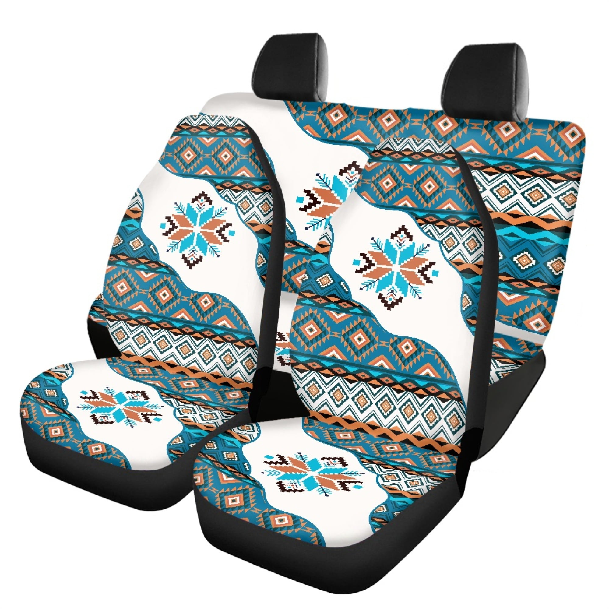 Jeiento Aztec Car Seat Covers Full Set of 4 Southwest Tribal Ethnic ...