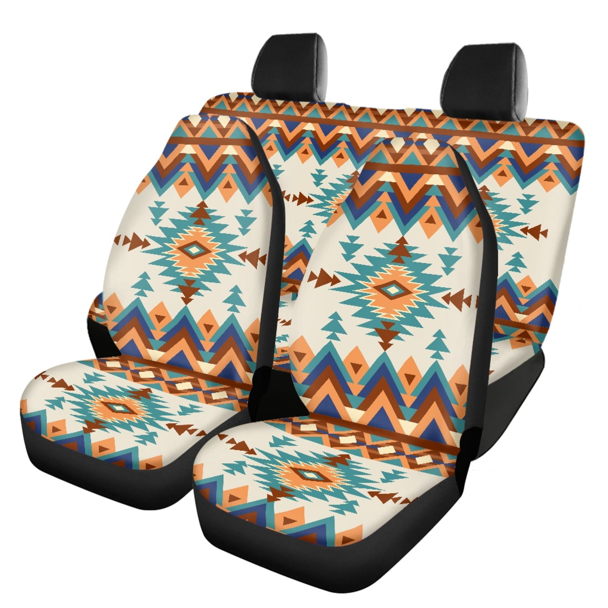 Jeiento Aztec Car Seat Covers Set of 4 Automobile Front and Rear Seat ...