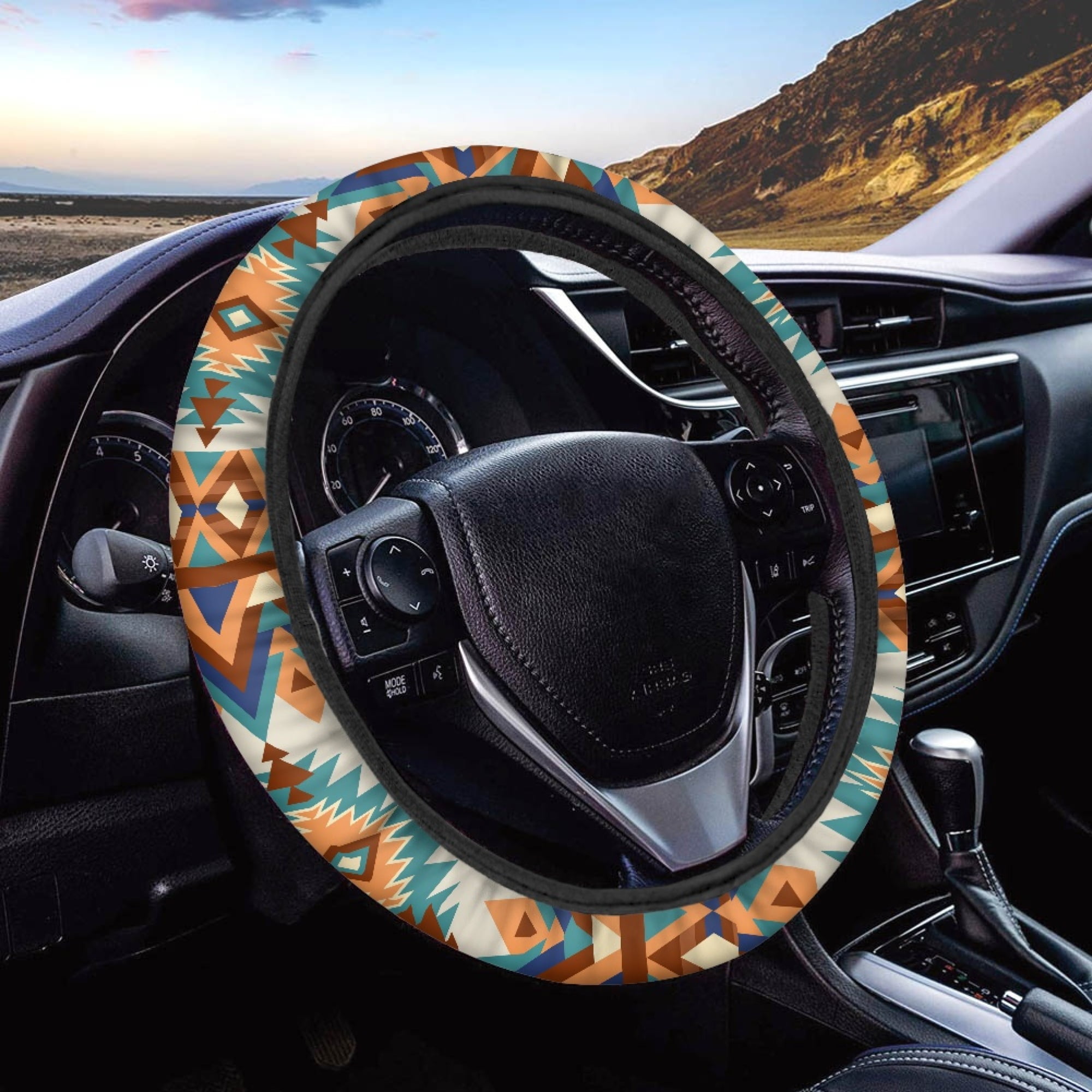 Jeiento Aztec Car Steering Wheel Cover for Women Men Southwestern ...