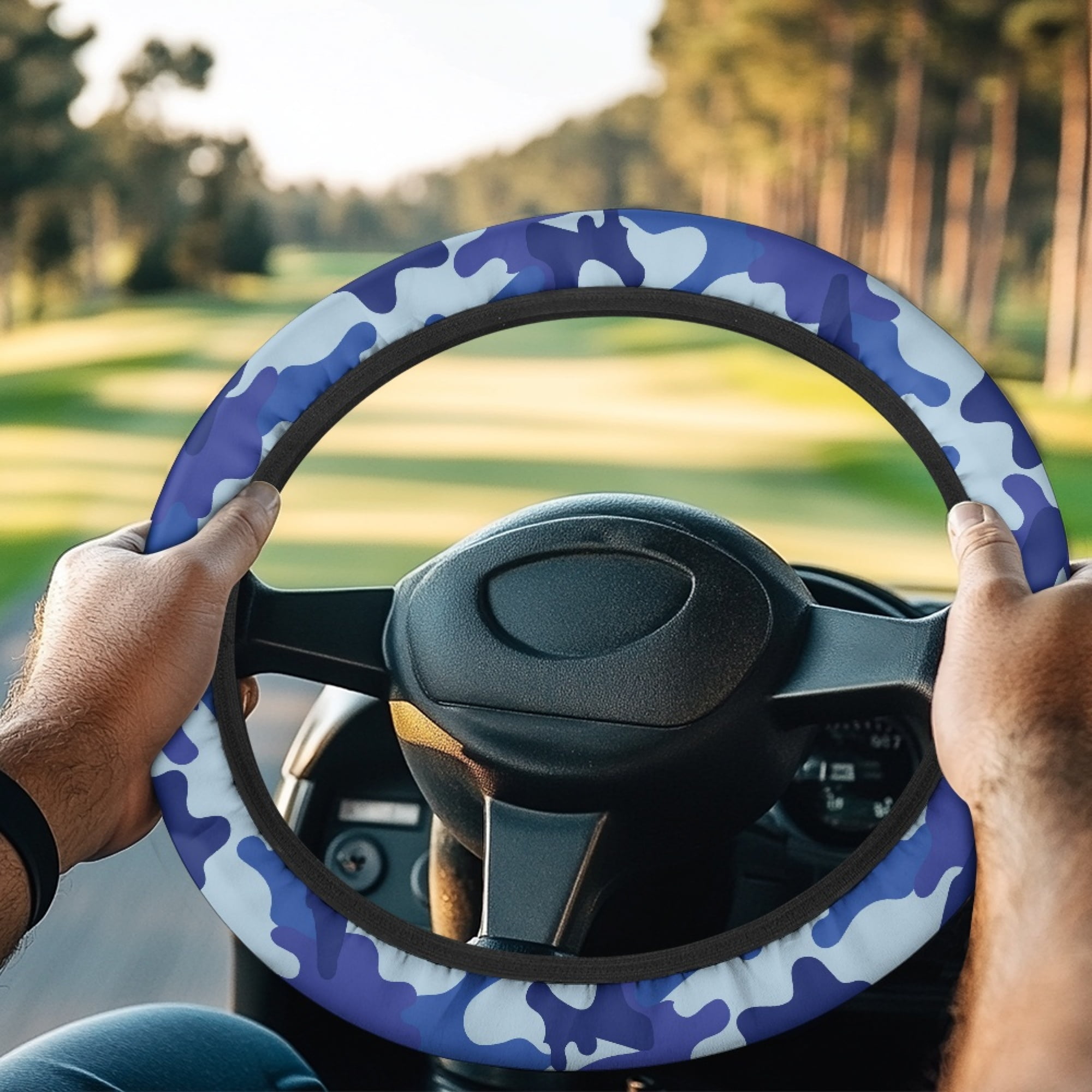 Jeiento Blue Camo Golf Cart Steering Wheel Cover for Men Non-Slip Golf ...