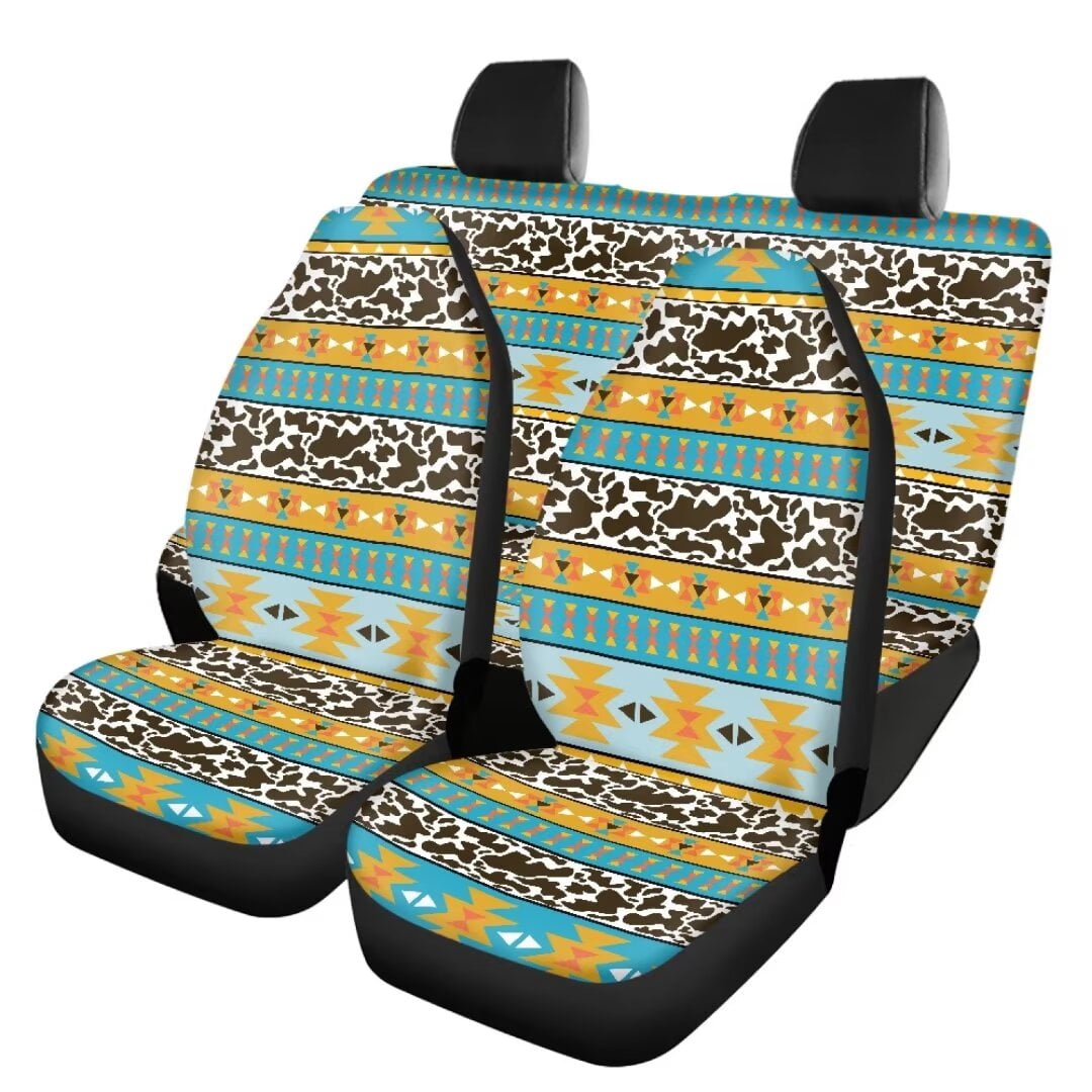 Jeiento Brown Cow Spots Aztec Geometry Southwestern Tribal Non Slip ...