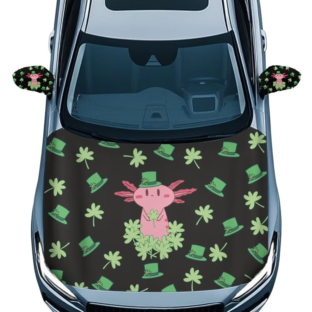 Jeiento Car Hood Cover with Side View Mirror Cover Saint Patrick's Day ...