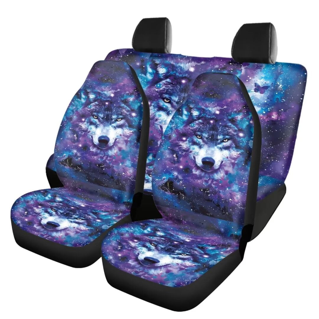 Jeiento Cosmic Wolf Butterfly Polyester, "Rear Split Bench Seat Covers ...