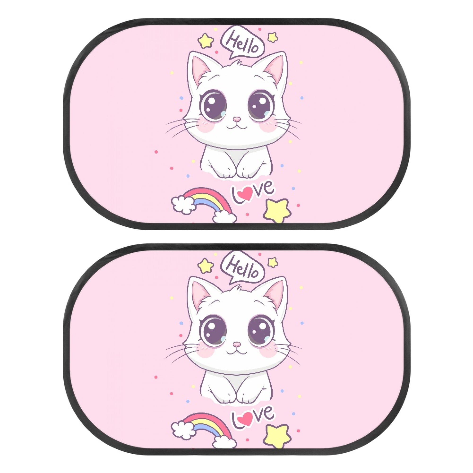 Jeiento Cute Cat Car Window Sun Shade for Baby 2 Pack Window Shade for ...