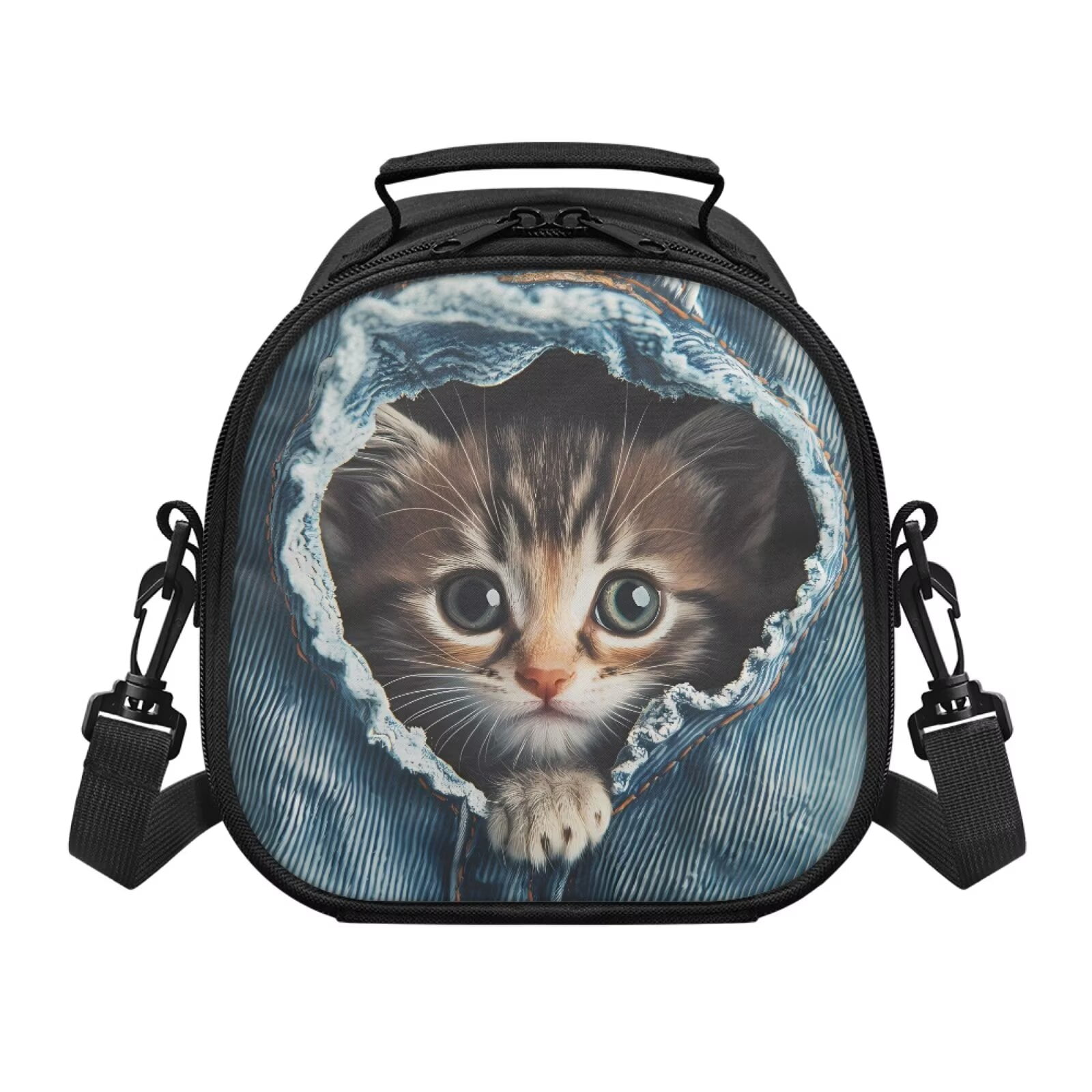 Jeiento Cute Cat Lunch Bag for Women Reusable Lunch Box with Adjustable ...