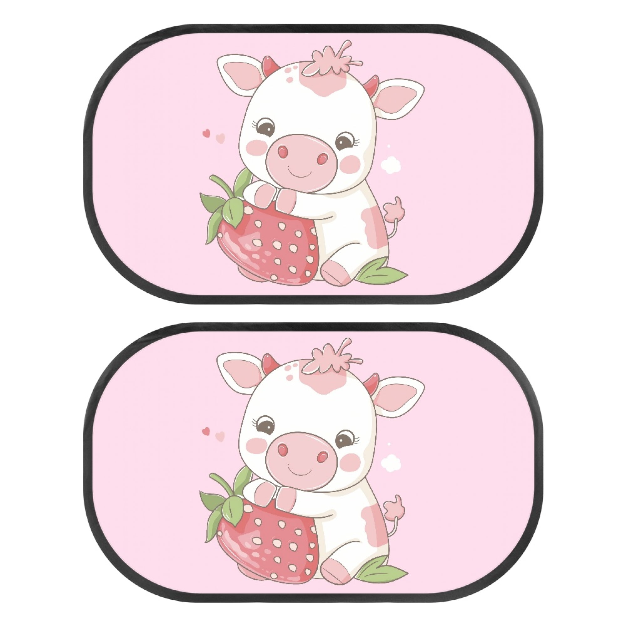 Jeiento Cute Cow Car Window Shades for Side Window Pink Car Window Sun ...
