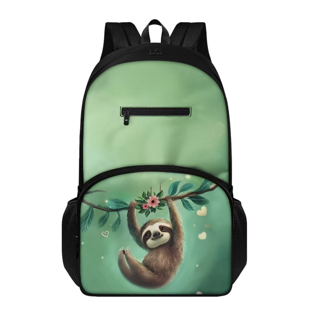 Jeiento Cute Sloth Backpack for School Large Capacity Student Bookbag ...