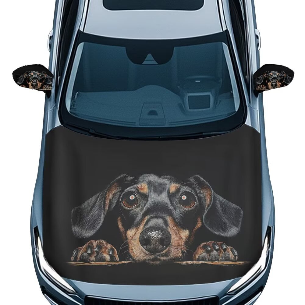 Jeiento Dog Car Hood Cover with Mirror Covers Personalized Vehicles ...