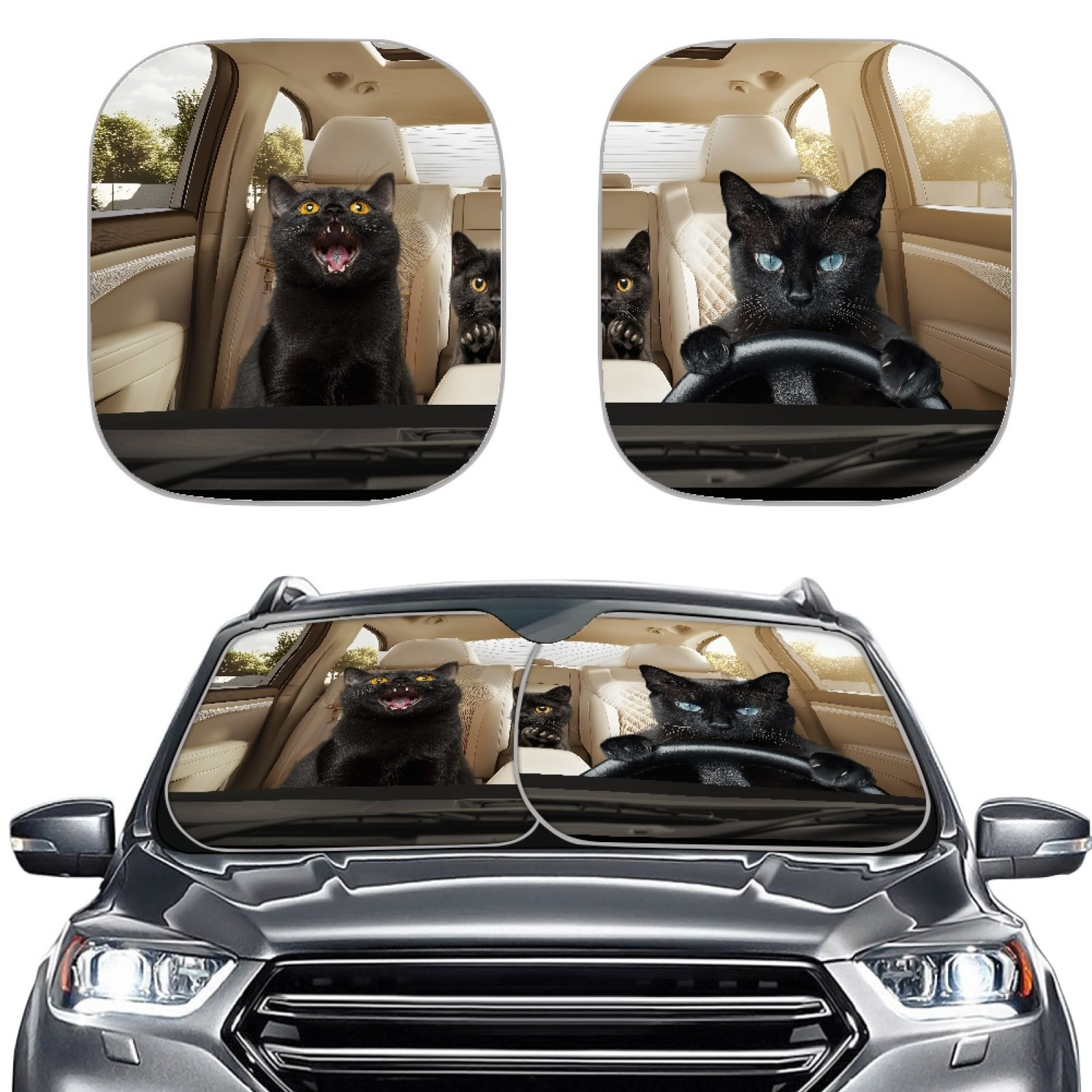 Jeiento Drive Cat Sun Shade for Car Windshield Auto Vehicle Shield ...