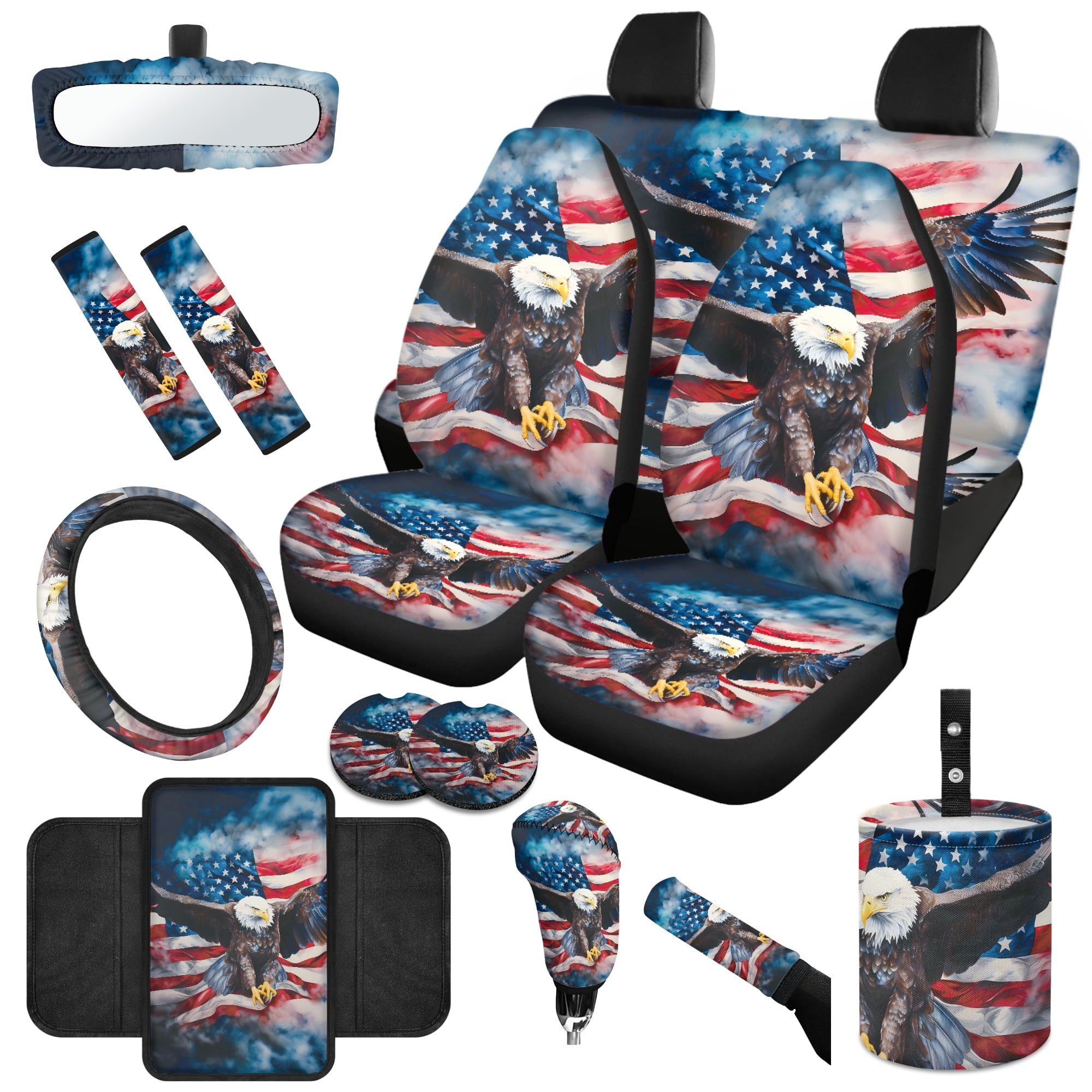 Jeiento Eagle Car Accessories Set 14 Pack Car Seat Protector Steering ...