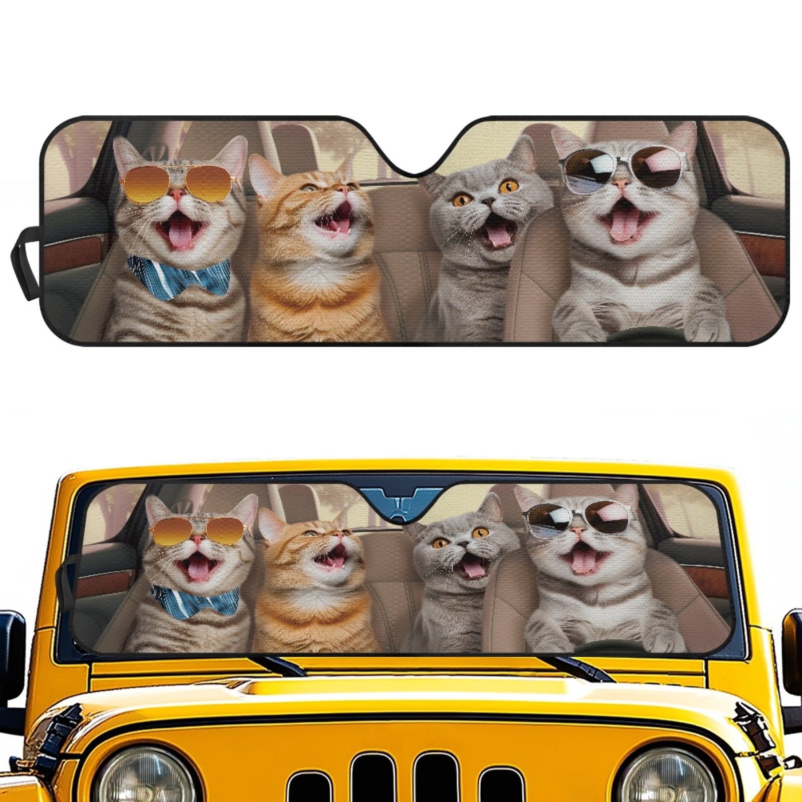 Jeiento Fashion Cat Windshield Sunshade for Jeep Wrangler,Sun Visor ...