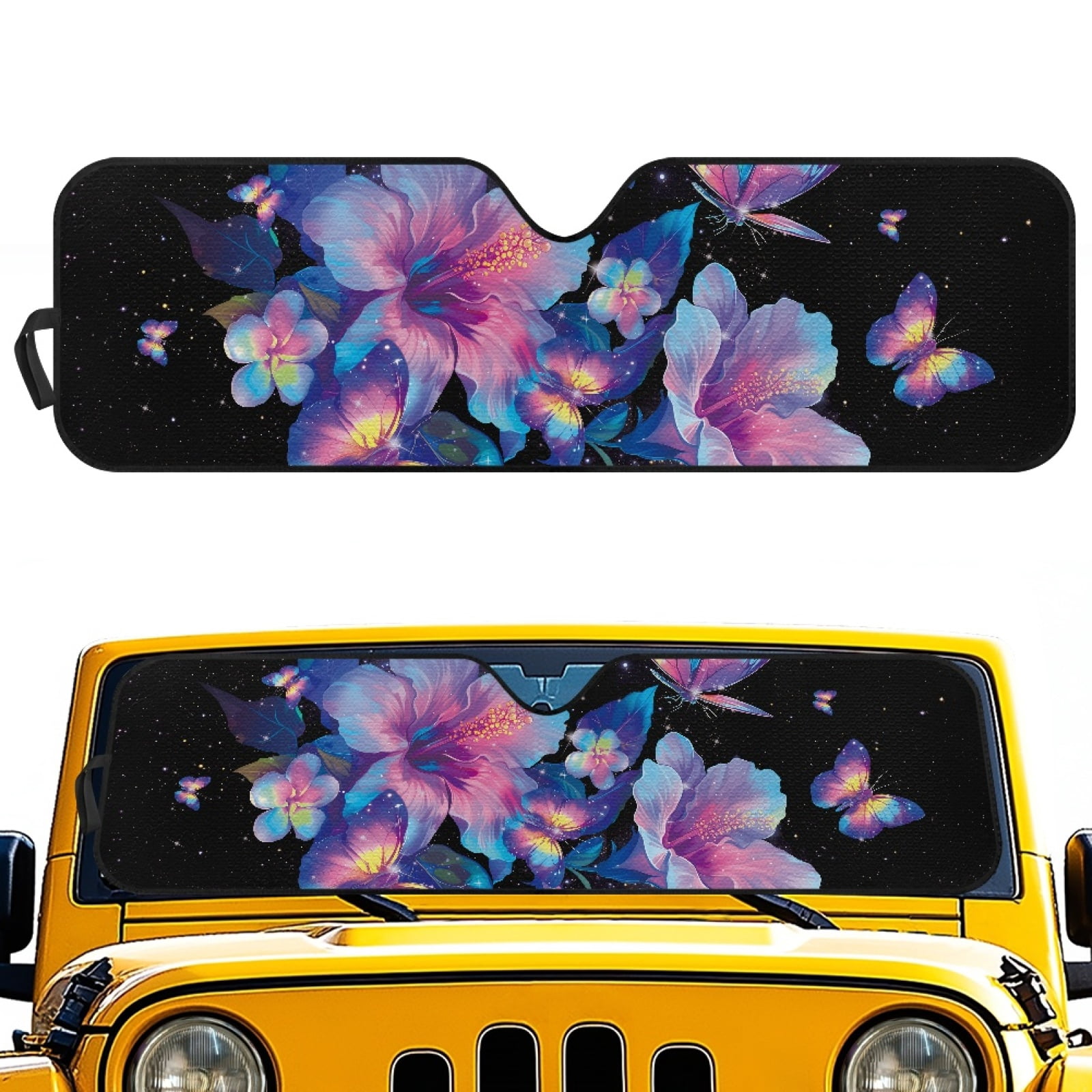 Jeiento Flower Windshield Sunshade Sun Shade Heat Shield Sun Visor Mat ...