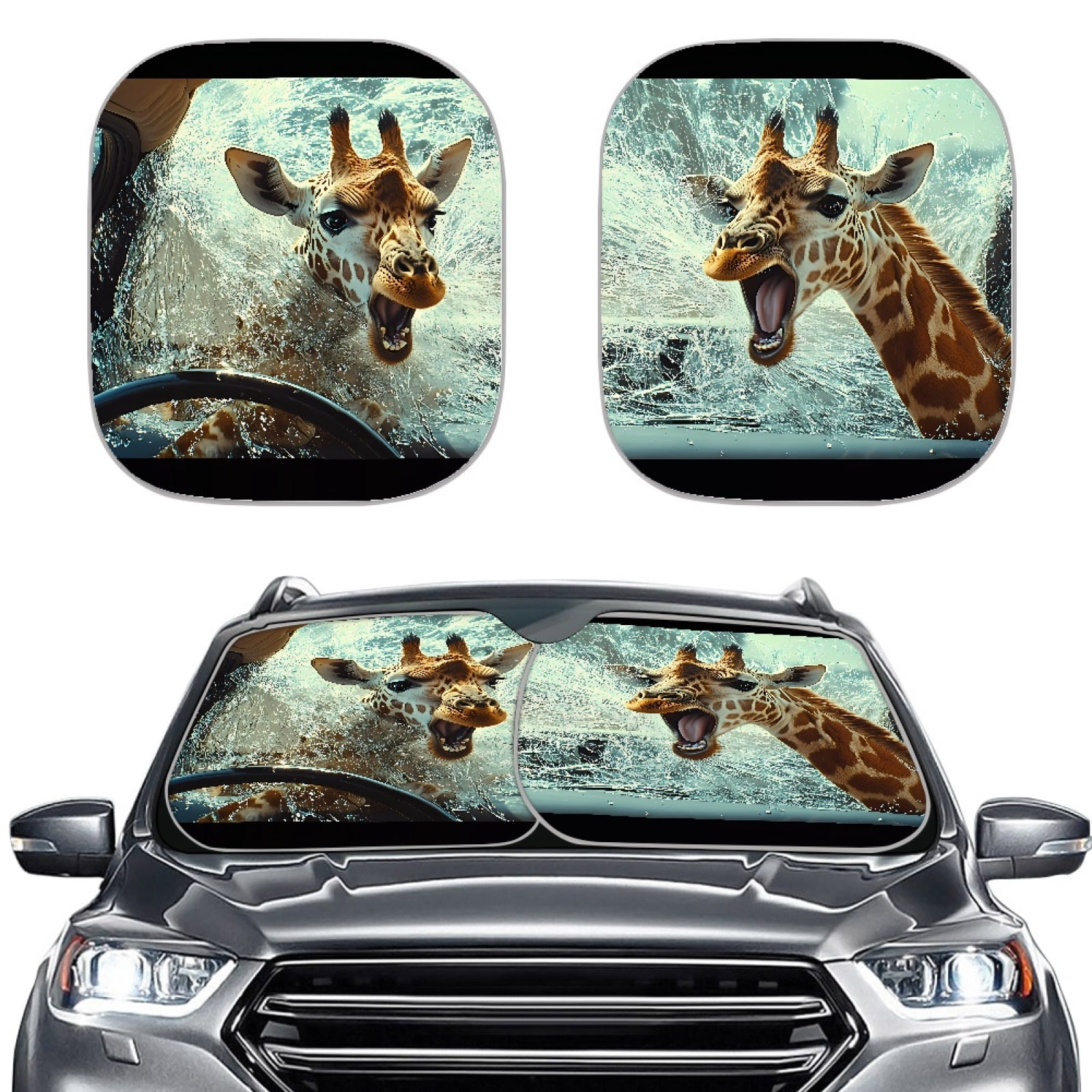 Jeiento Giraffe Car Windshield Sun Shade Foldable Windshield Visor Sun ...