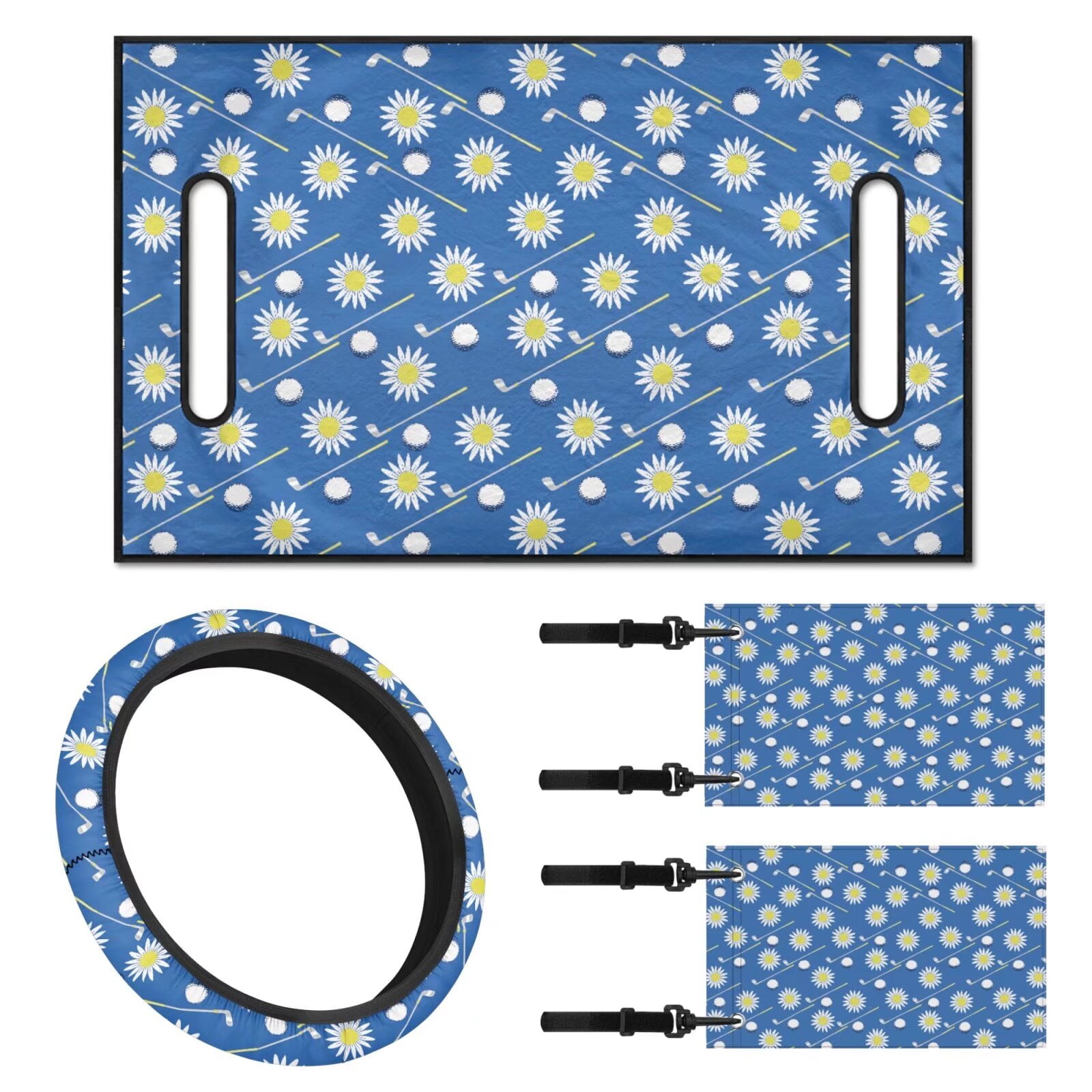 Jeiento Golf Ball Pattern Golf Cart Accessories Set 4 Pack Golf Cart ...