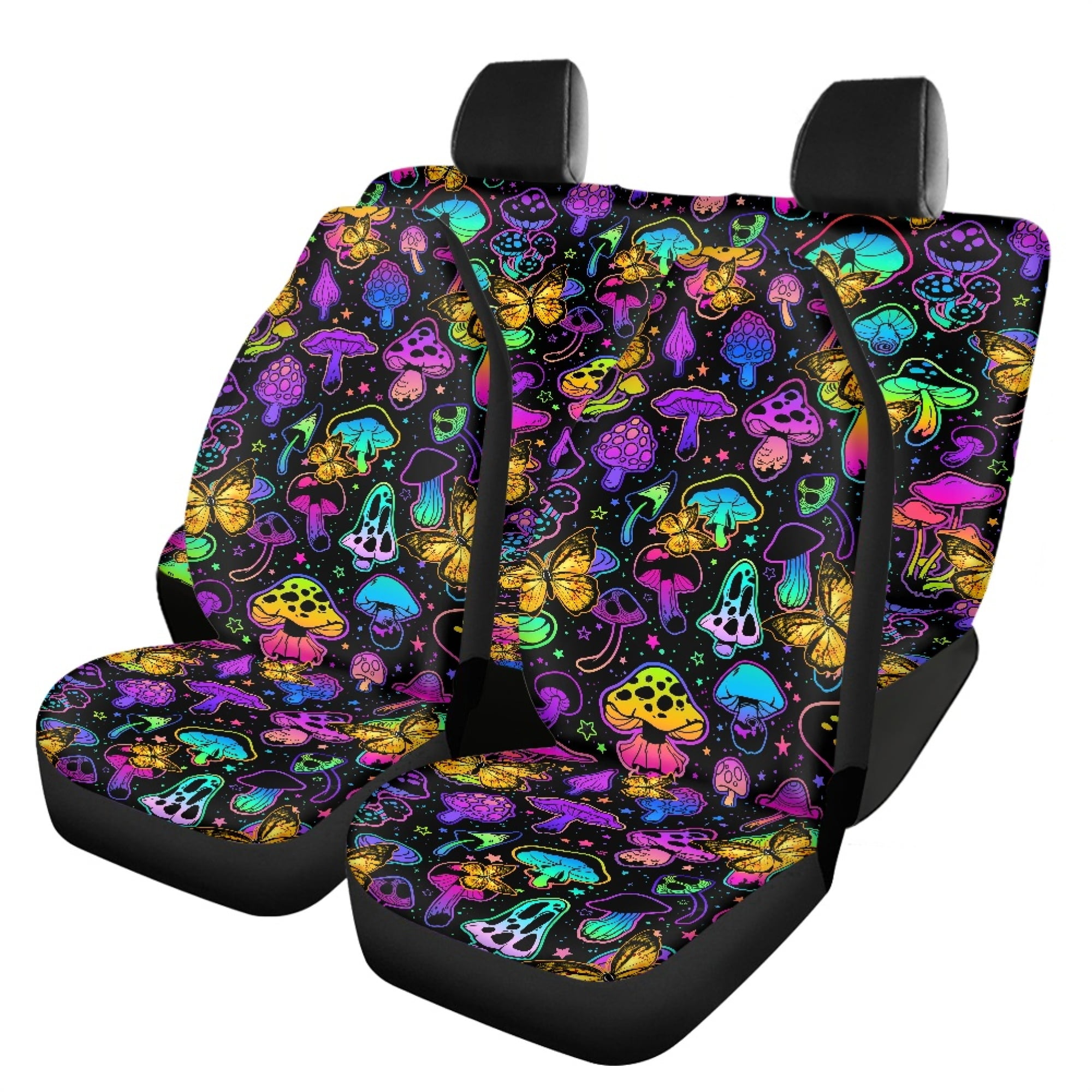 Jeiento Hippie Mushroom Car Seat Covers Full Set for Women Men Hippie ...