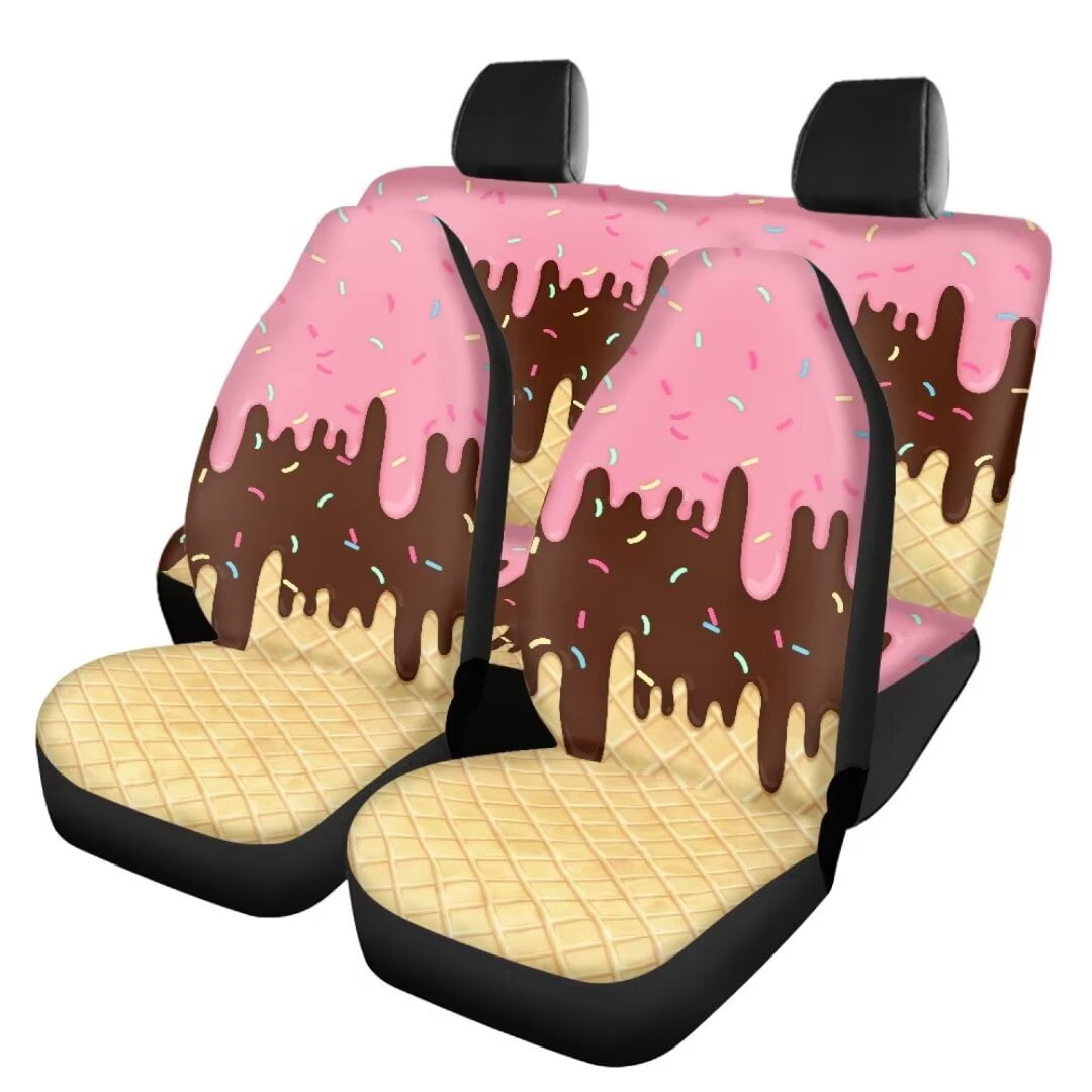 Jeiento Ice Cream Saddle Blanket Car Seat Covers Full Set Universal ...