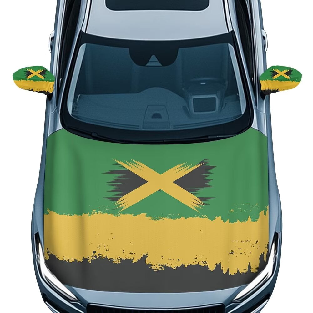 Jeiento Jamaican Flag Car Hood Cover Pack with Mirror Covers 3 Pcs ...