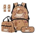 Jeiento Kids Backpack And Lunch Box Set 4 Piece Coffee Capybara ...