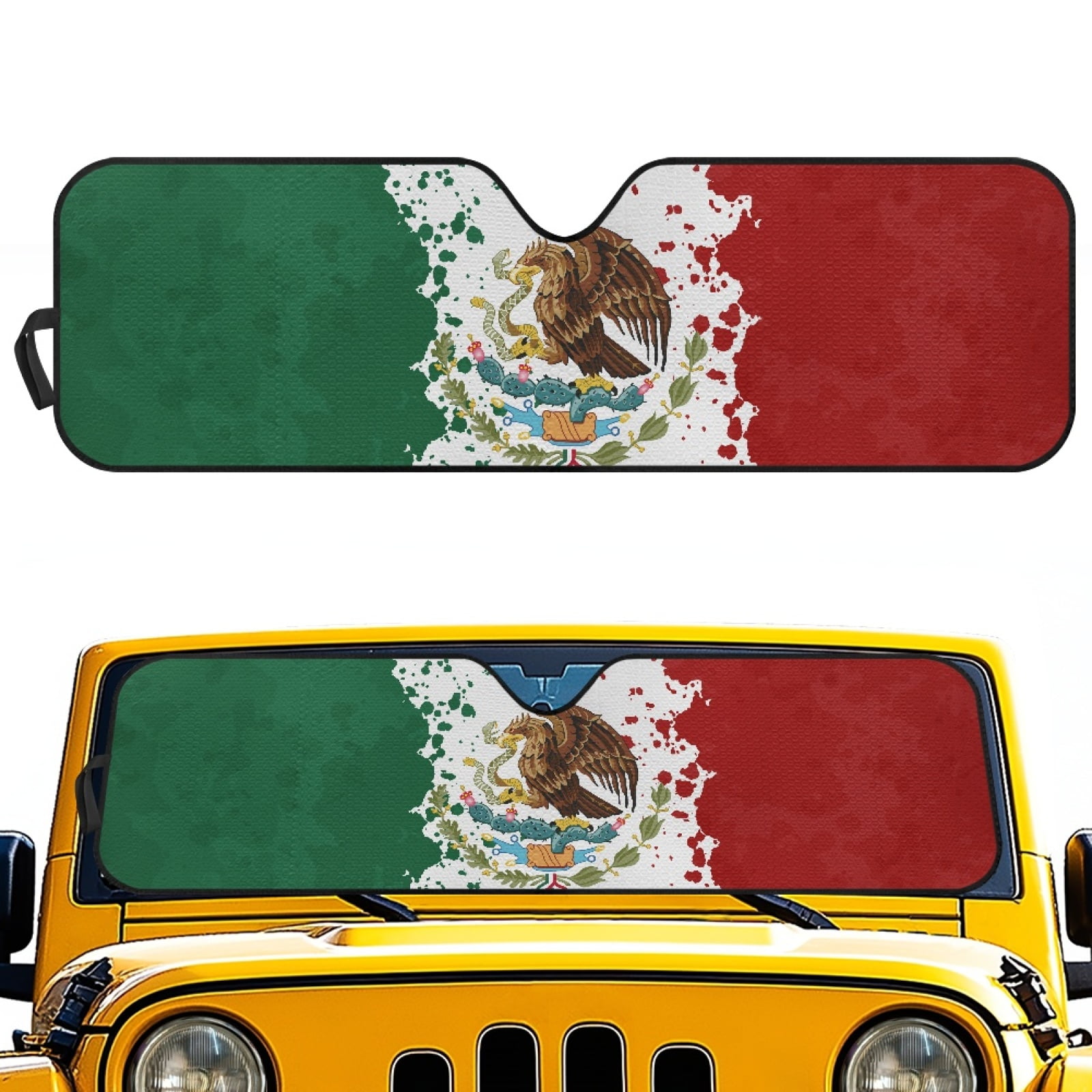 Jeiento Mexican Flag Front Windshield Sunshade Fit for Jeep Wrangler JL ...