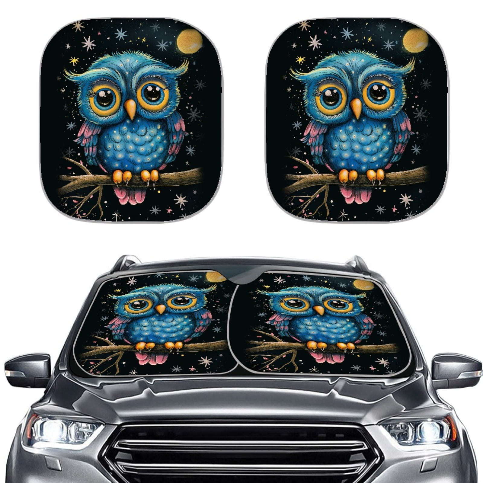 Jeiento Owl Automotive Windshield Sunshades Universal Car Sun Shade ...