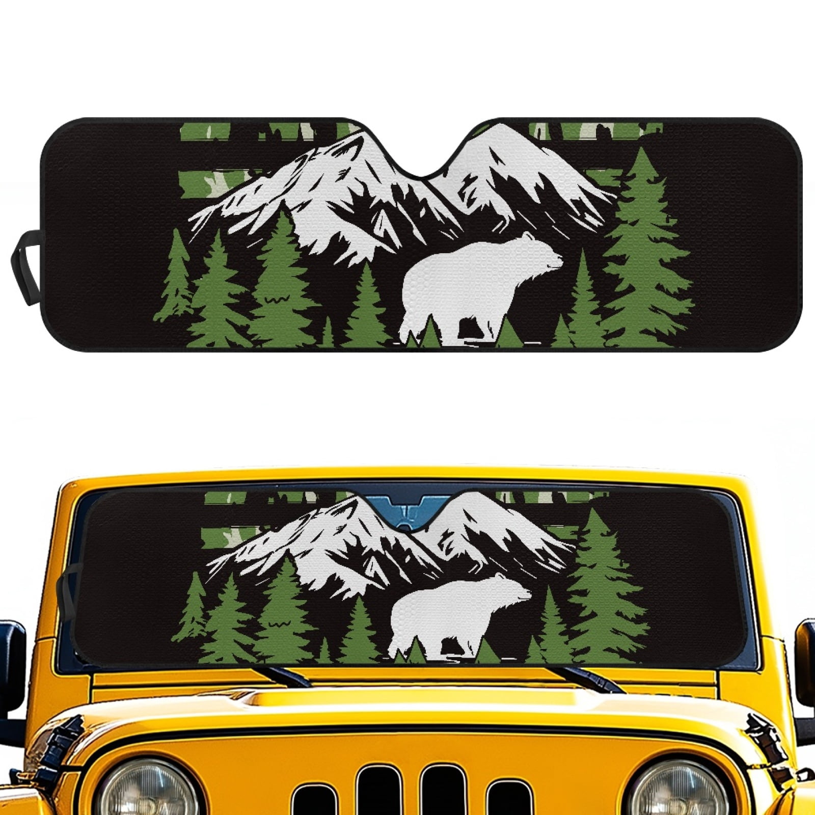 Jeiento Peak Forest Windshield Sun Shade Shade Heat Shield for Jeep ...