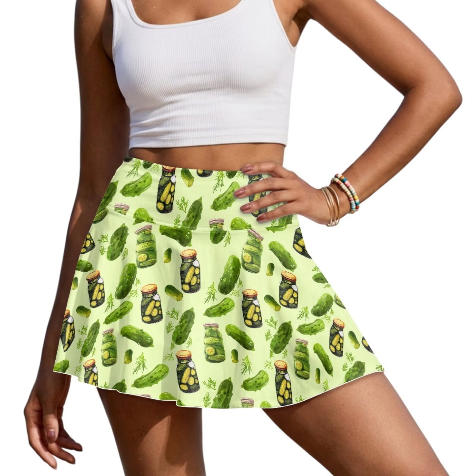 Jeiento Pickle Women Tennis Skorts High Waisted Golf Skirts with Shorts ...