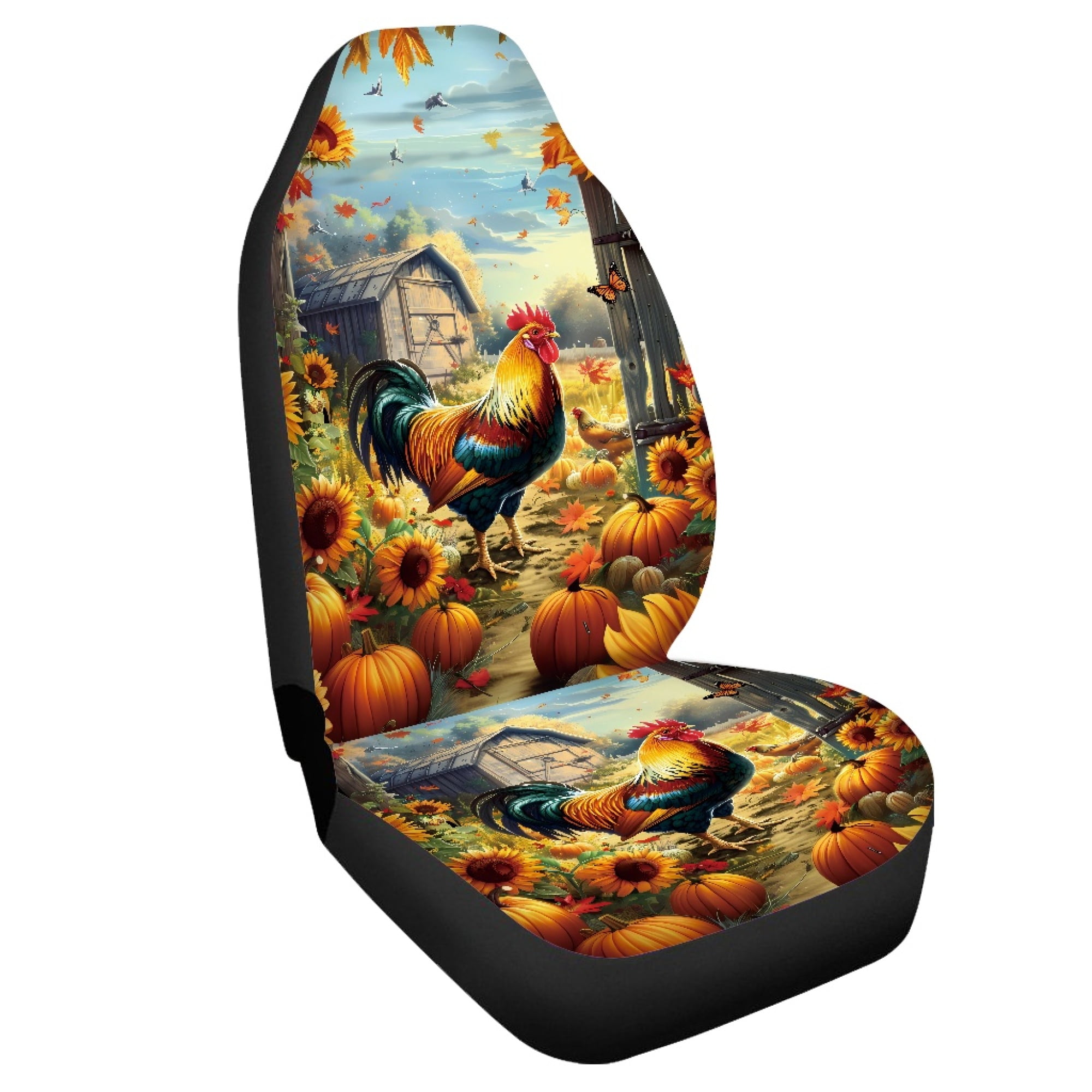 Jeiento Rooster Car Seat Cover Front Seats Only 1 Piece Universal ...