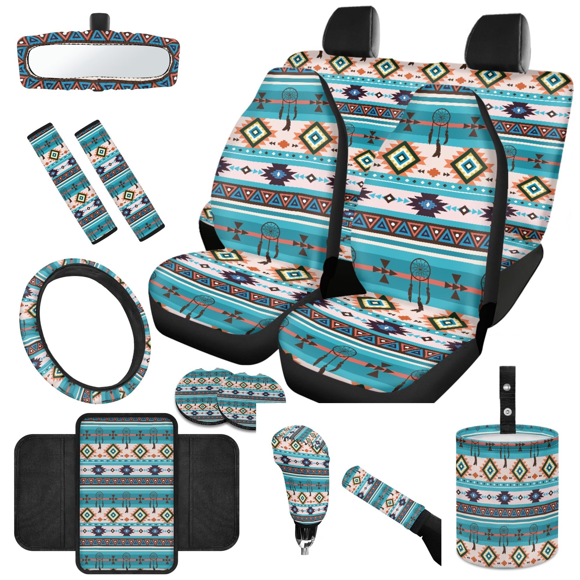Jeiento Southwest Aztec Car Accessories Set 14 Pack Car Seat Protector ...