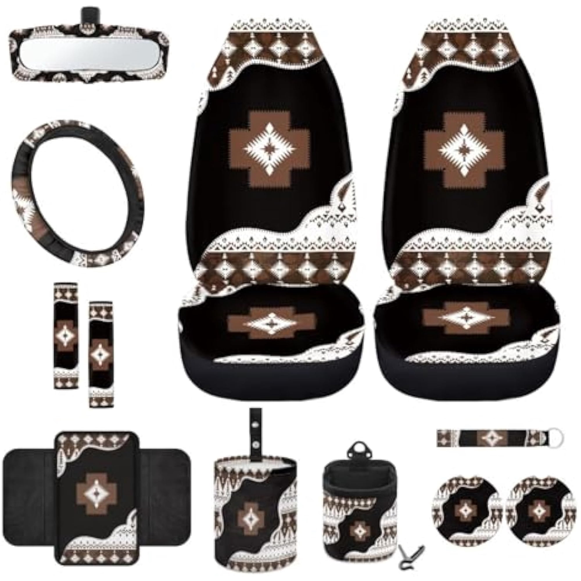 Jeiento Southwest Aztec Front Car Seat Cover Full Set 12 PCS with ...