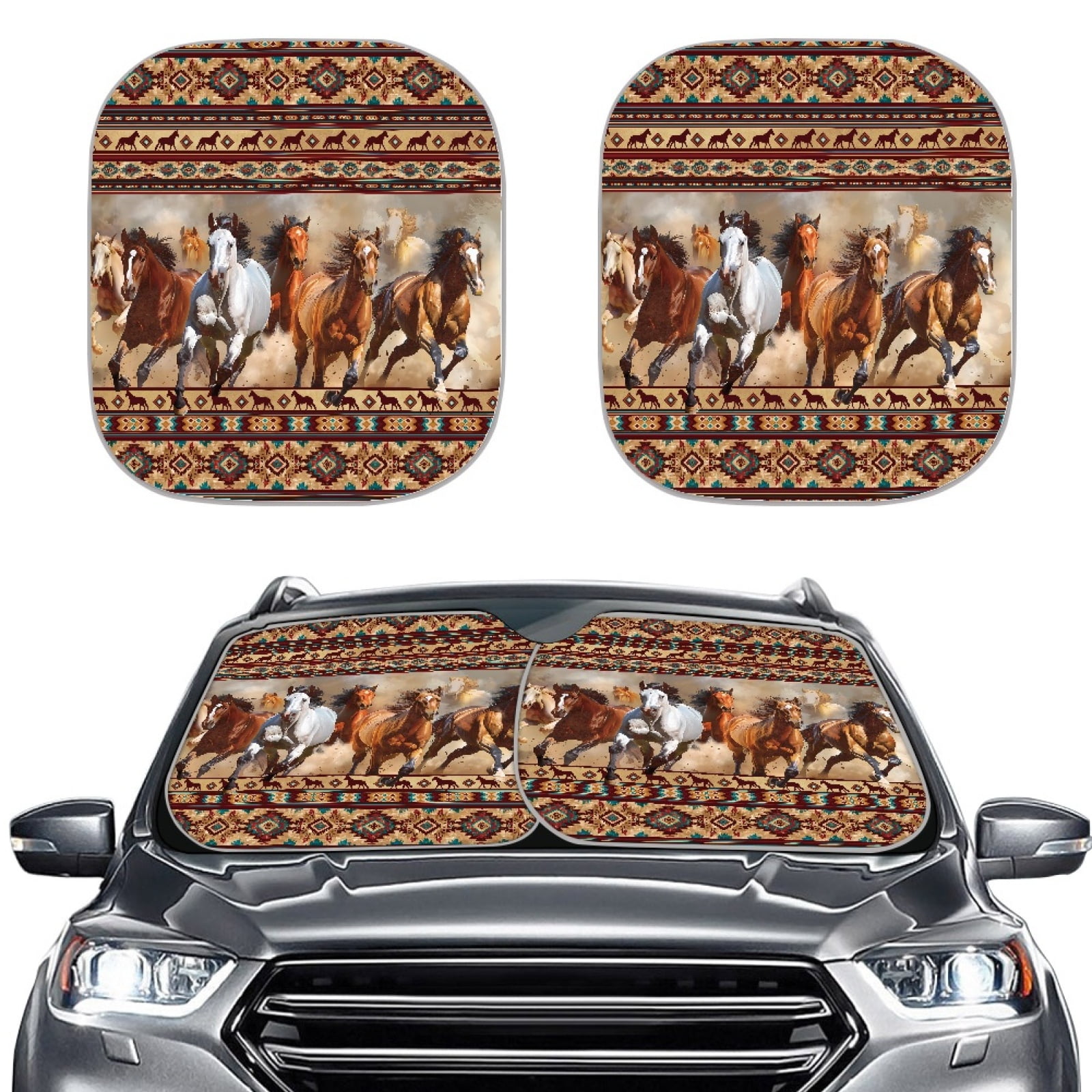 Jeiento Southwest Aztec Windshield Sunshade Car Sun Shade for ...
