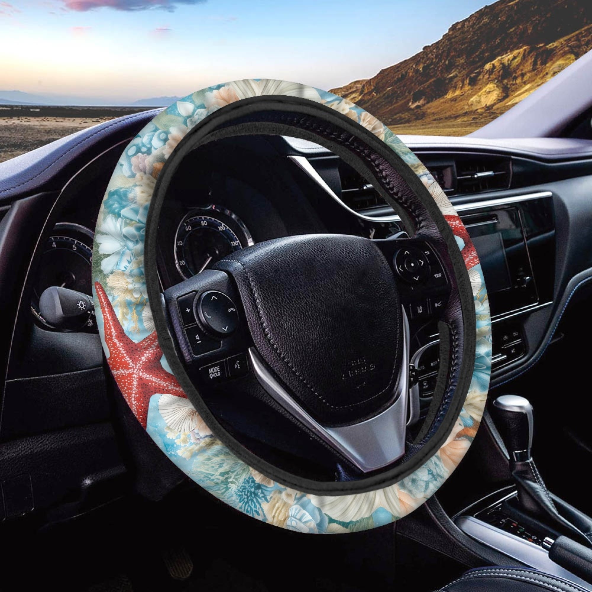 Jeiento Starfish Car Steering Wheel Cover Elastic Auto Steering Wrap ...