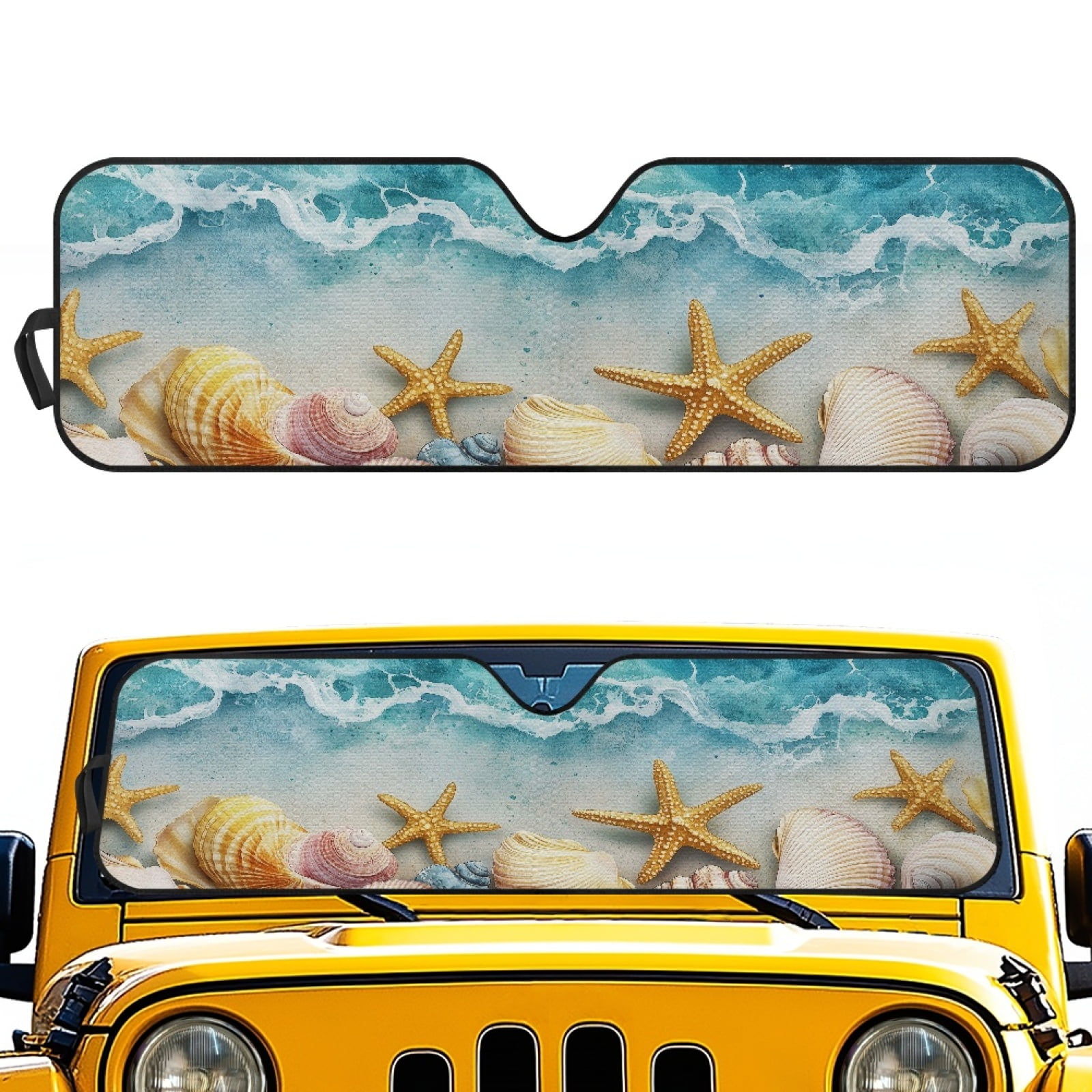 Jeiento Starfish Shell Windshield Sun Shade Windshield Shade Compatible ...