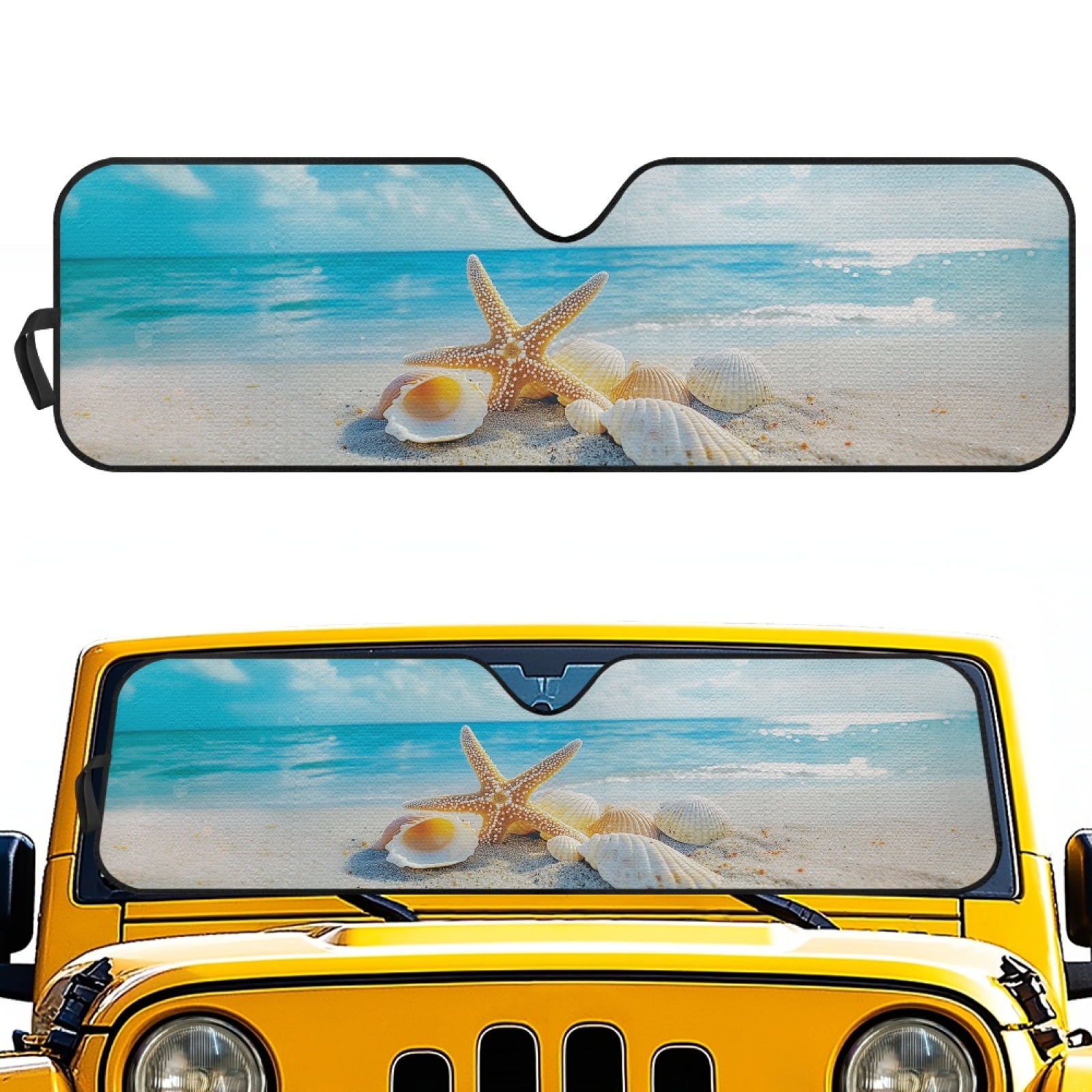 Jeiento Starfish Shell Windshield Sunshade Sun Shade Heat Shield Car ...